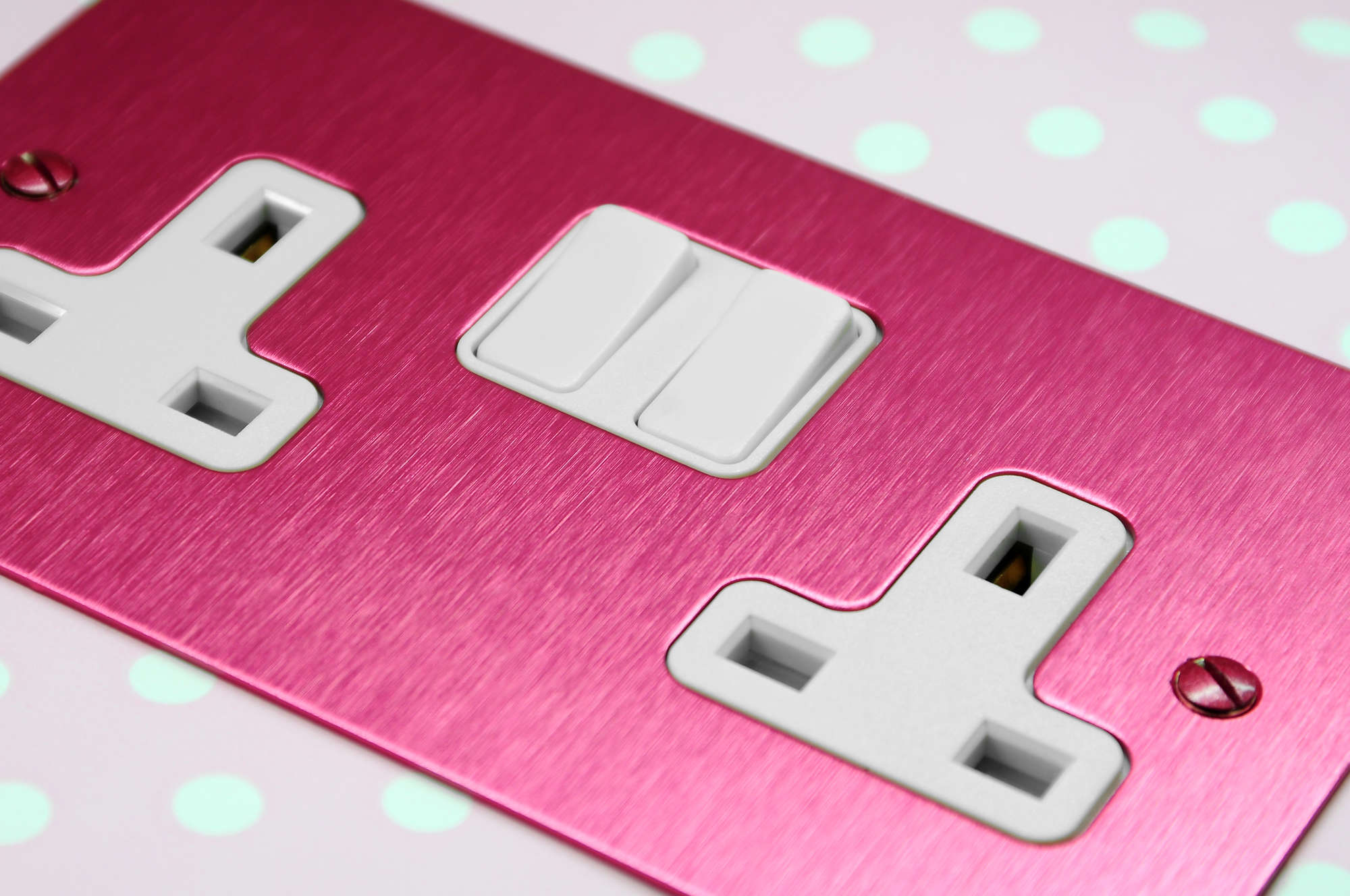 Wall Socket Switch 1 gang 13 amp switch socket outlet Pink Aluminium ...