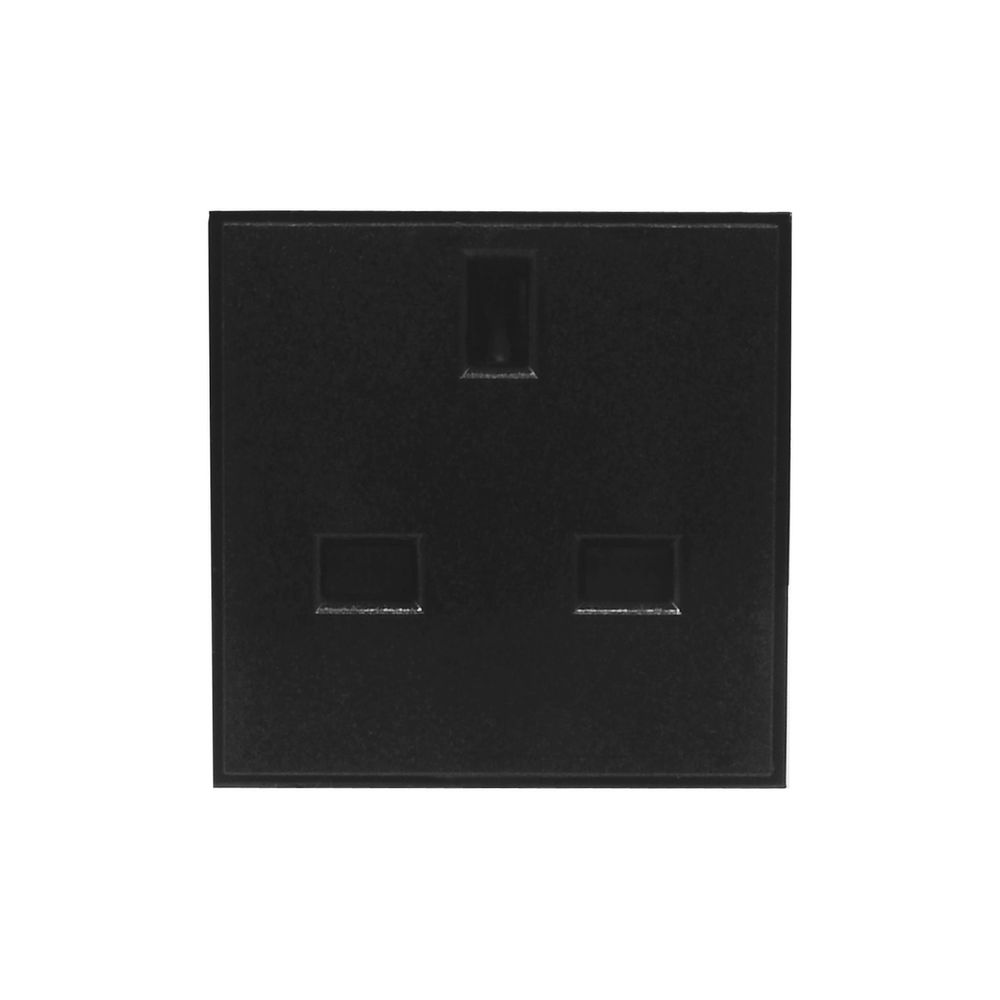 Euro Socket Modules 13A English Unswitched Black | Mr Resistor Lighting