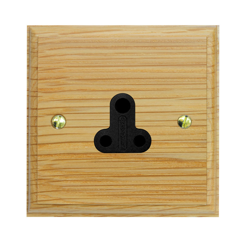 Light Socket 1 gang 5 amp unswitched socket outlet Black Insert / Light ...