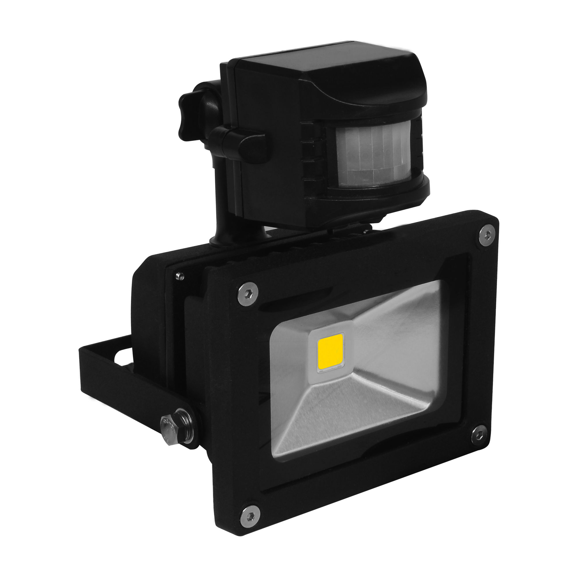 LED Black PIR Floodlight 240V 10W 3000K Warm White | Mr Resistor Lighting