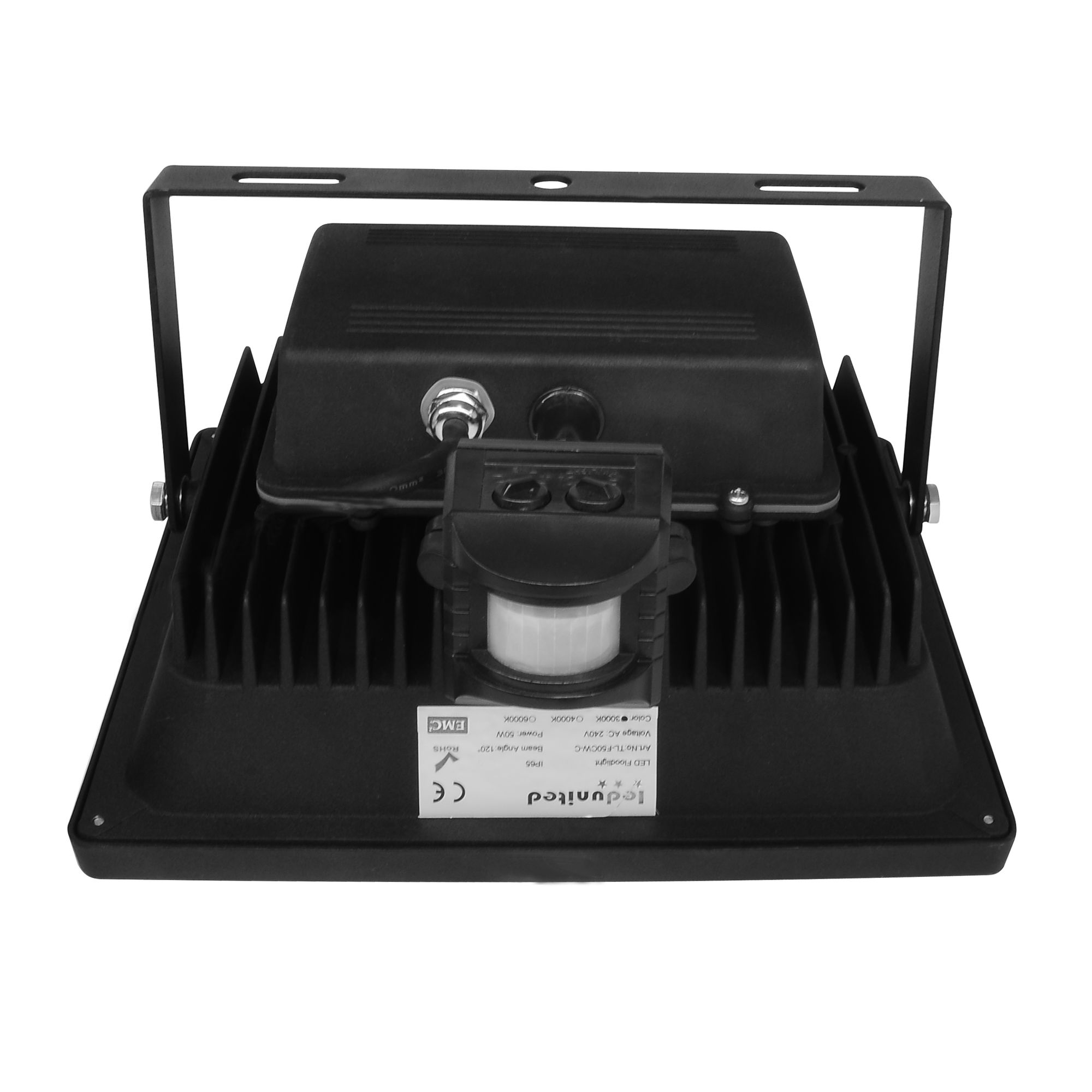 LED PIR Black Floodlight 240V 30W 4000K Cool White | Mr Resistor Lighting