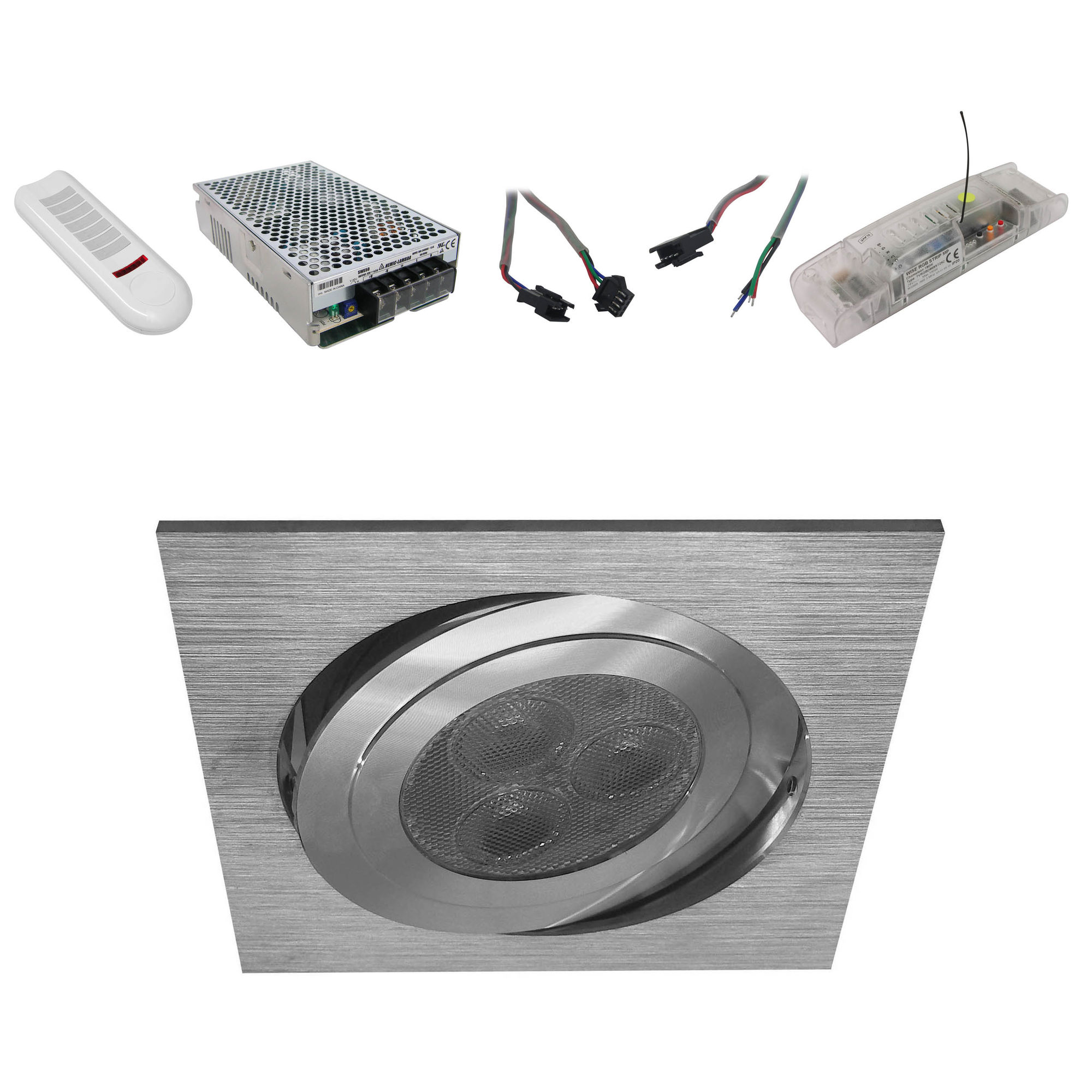 Contour Square RGB 350mA Master 1 9W Brushed Aluminium | Mr Resistor ...