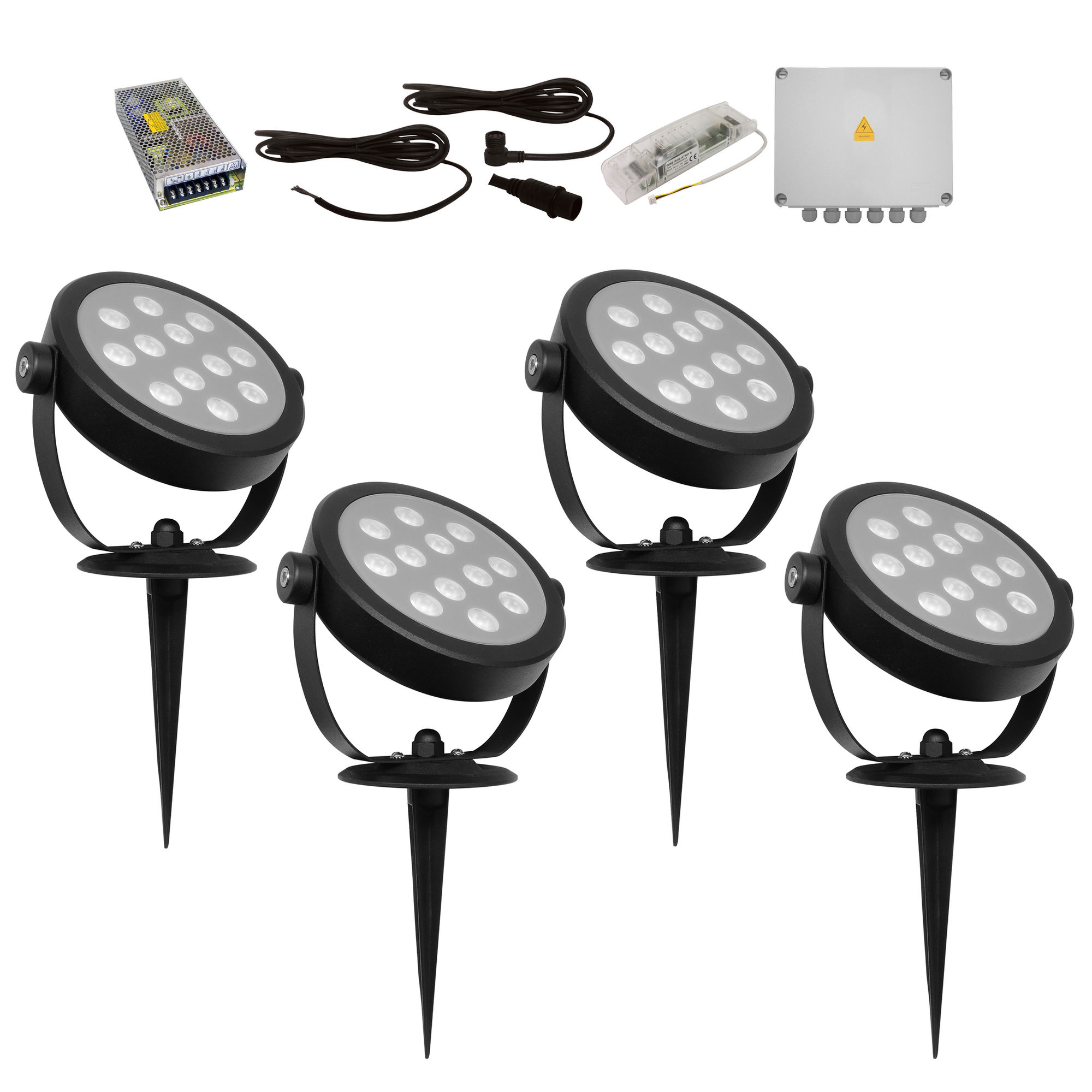 Architectural Outdoor Projector Spike 24V Slave 4 116W Black | Mr ...