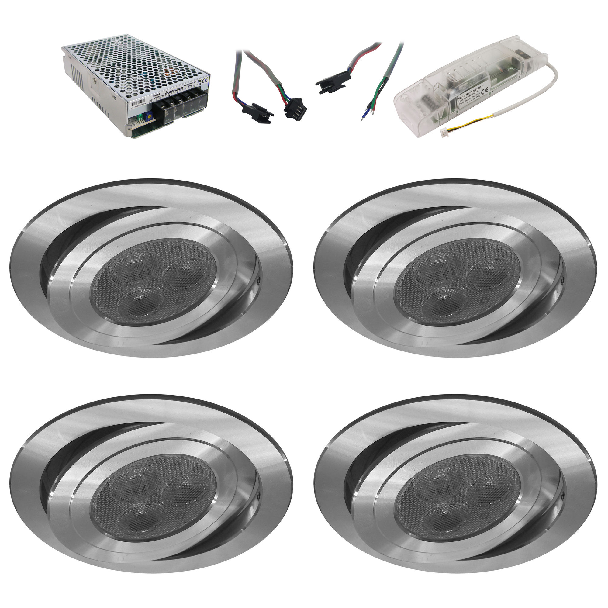 Contour Round RGB 350mA Slave 4 9W Brushed Aluminium | Mr Resistor Lighting