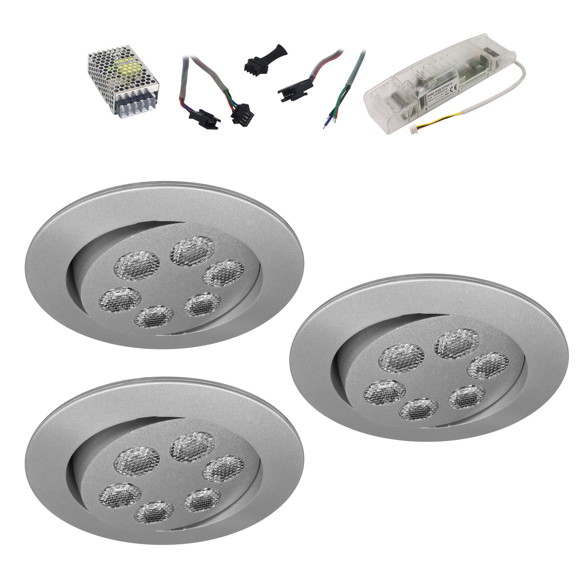 Spectrum Tilt RGB Slave 3 Silver 18W | Mr Resistor Lighting