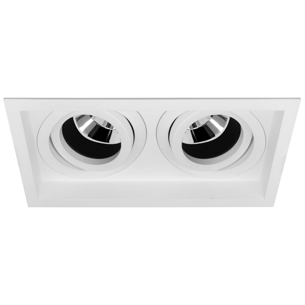 Rock 'n' Roll Double Square Adjustable Black Baffle Downlight GU10 240V ...