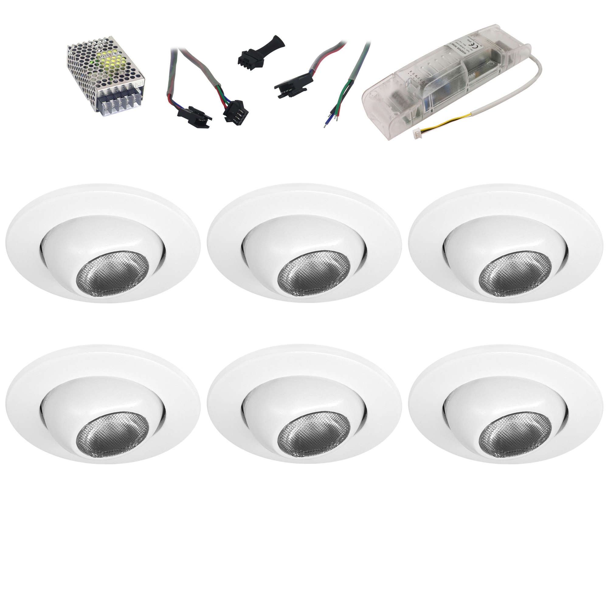 Eyeball RGB 350mA Slave 6 18W White | Mr Resistor Lighting