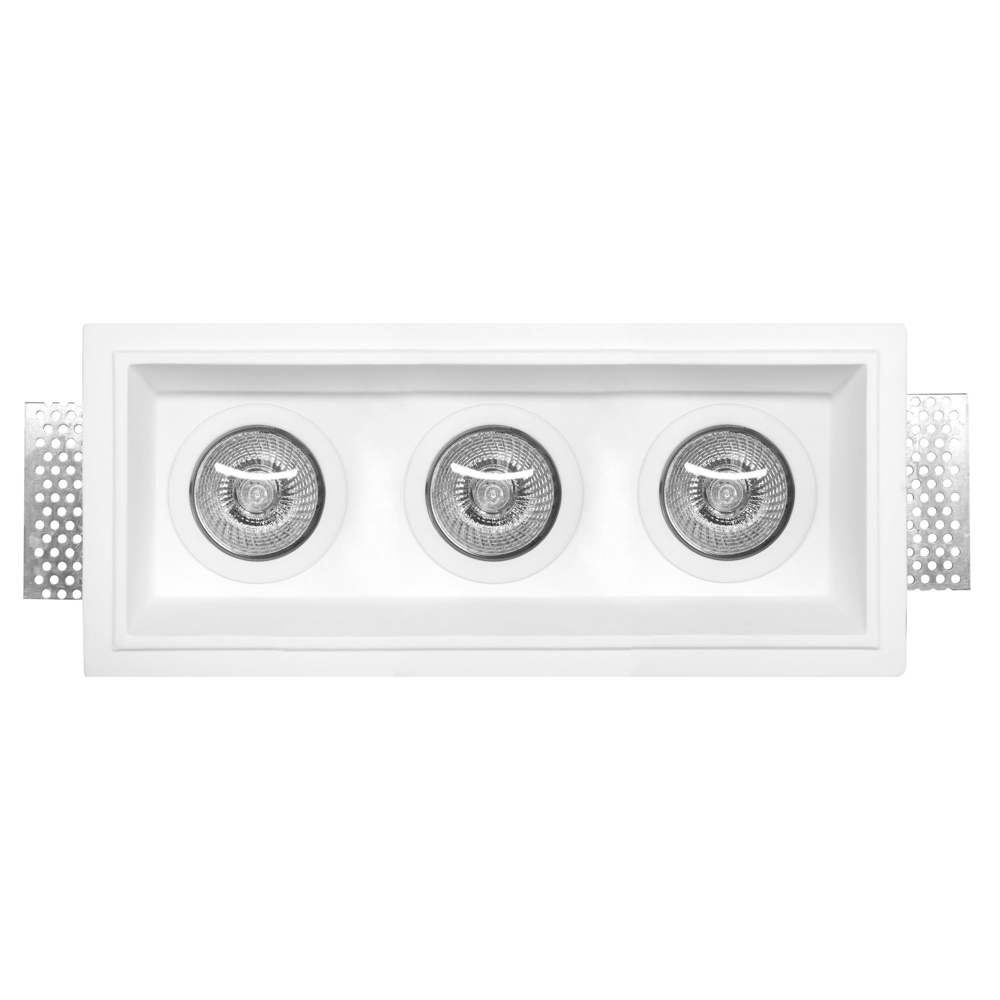 Gypsum Plaster Trimless Triple Downlight GU10 240V White 3 x 50W | Mr ...