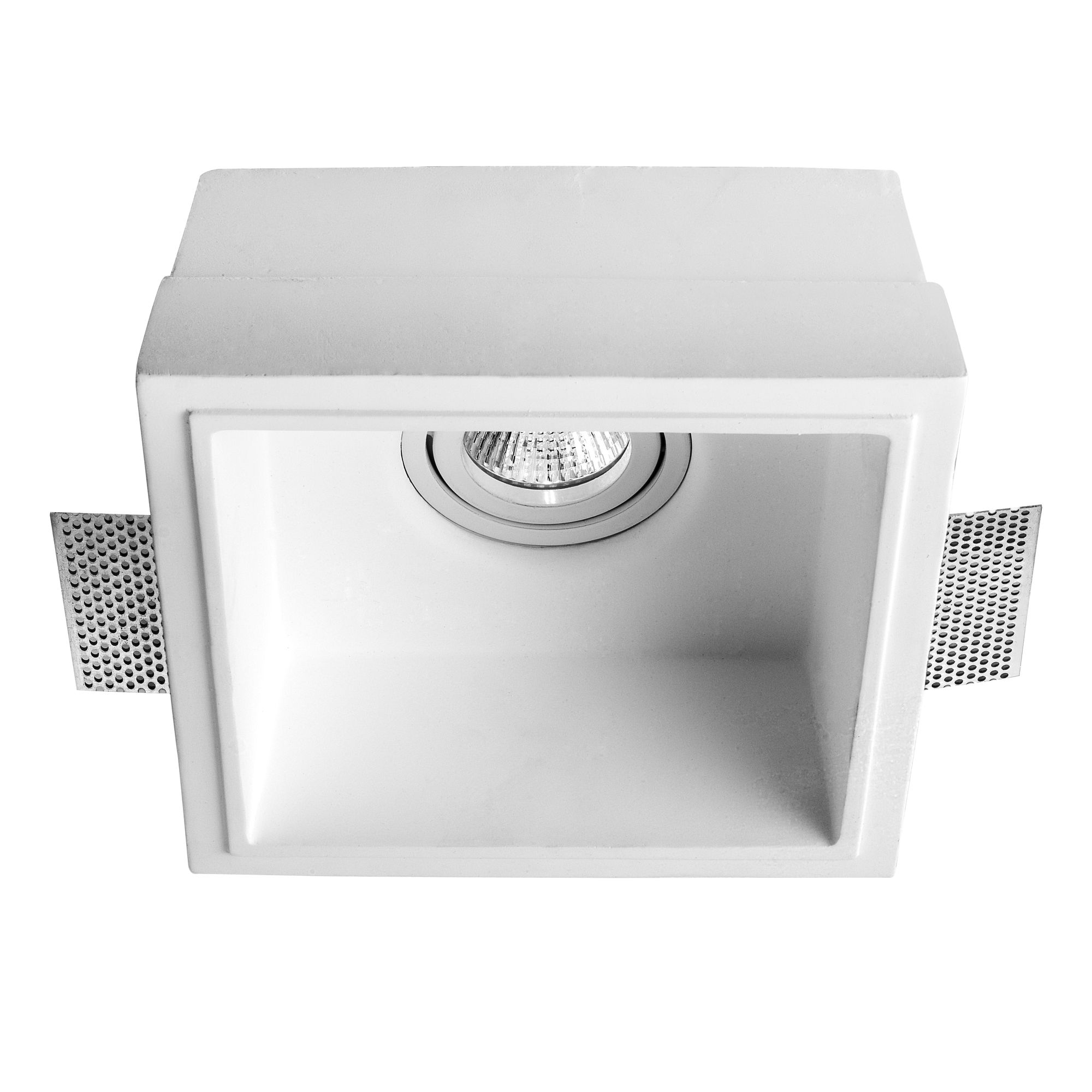 Plaster Trimless Square Adjustable Downlight GU10 240V White 50W | Mr Resistor Lighting