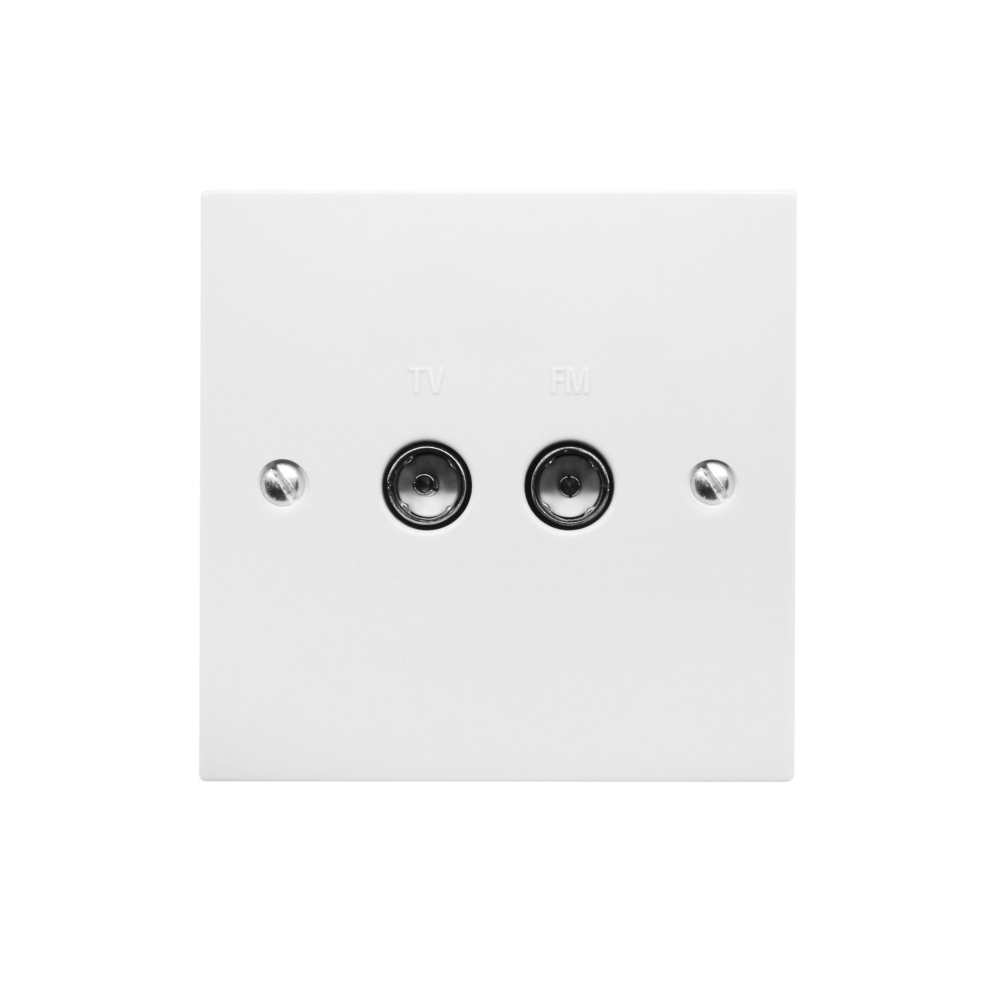 TV Socket 2 gang television co-axial White | Mr Resistor Lighting