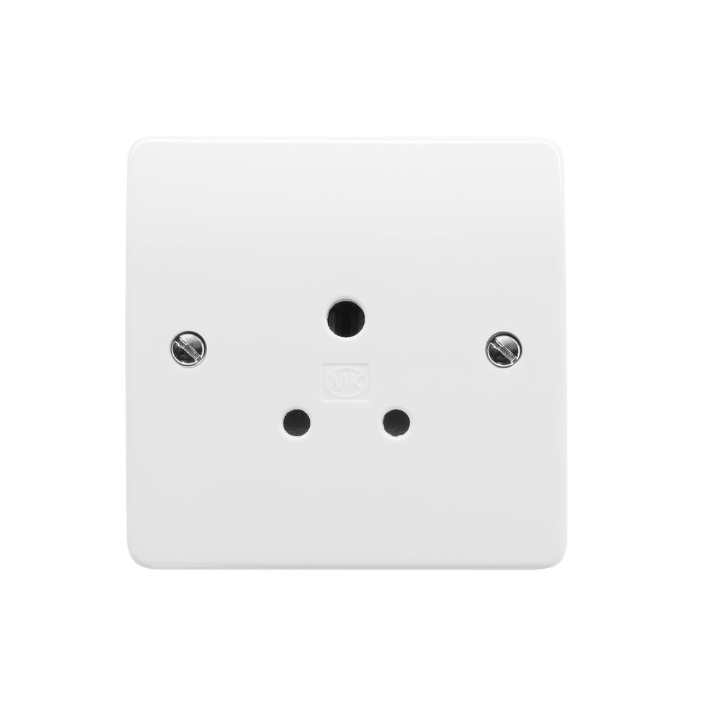 MK Logic Plus Light Socket 1 gang 5 amp unswitched socket outlet White ...