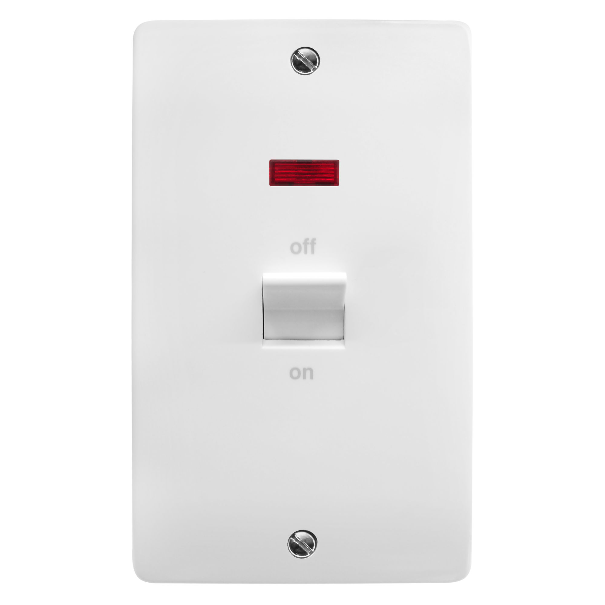 MK Logic Plus Cooker Switch 2 gang double plate 45 amp cooker Neon ...