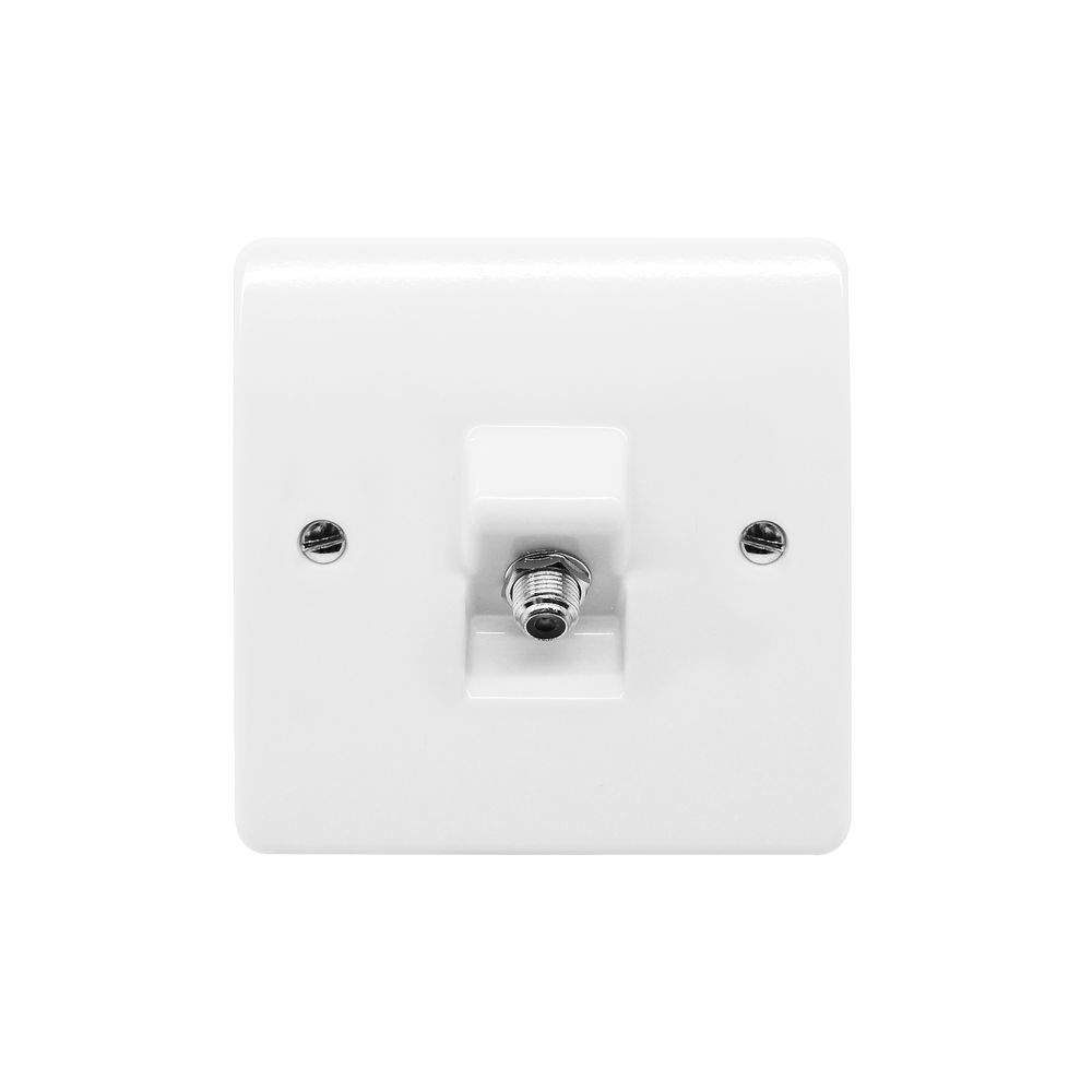 MK Logic Plus TV Socket 1 gang single F-Type satellite outlet White ...