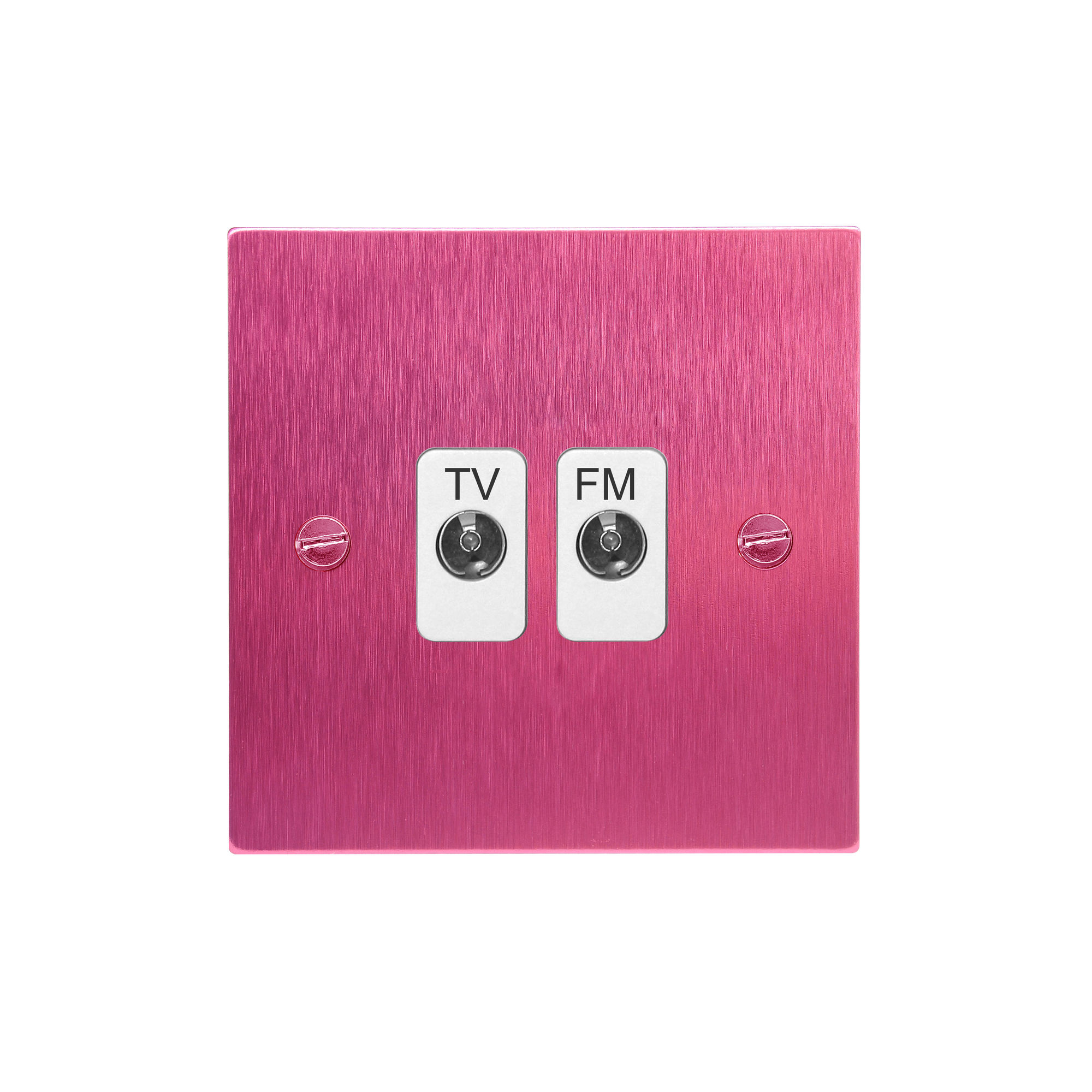 TV Socket 2 gang television and FM socket Pink Aluminium | Mr Resistor ...