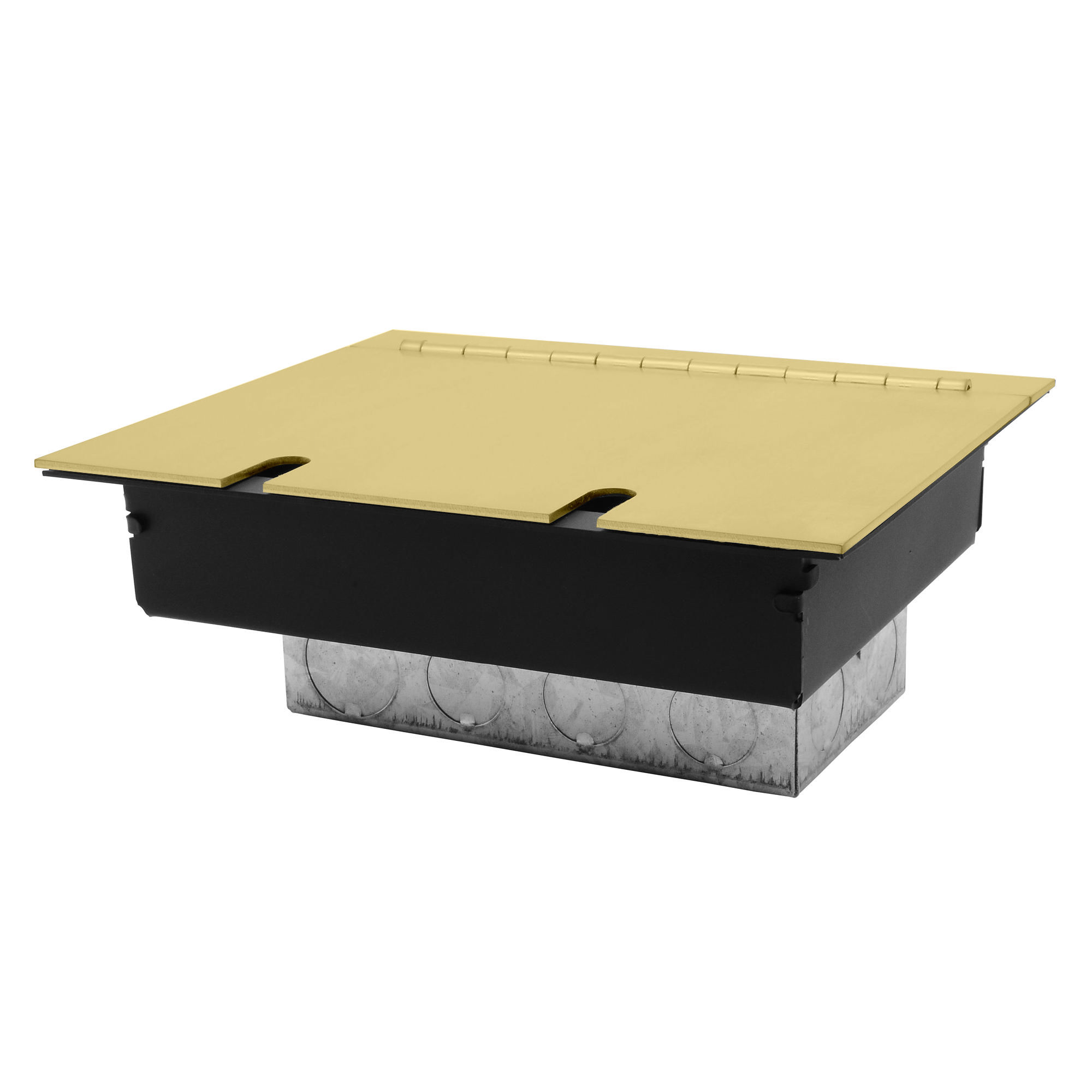 Horizon Square Recessed Floor Box Double Polished Brass | Mr Resistor ...