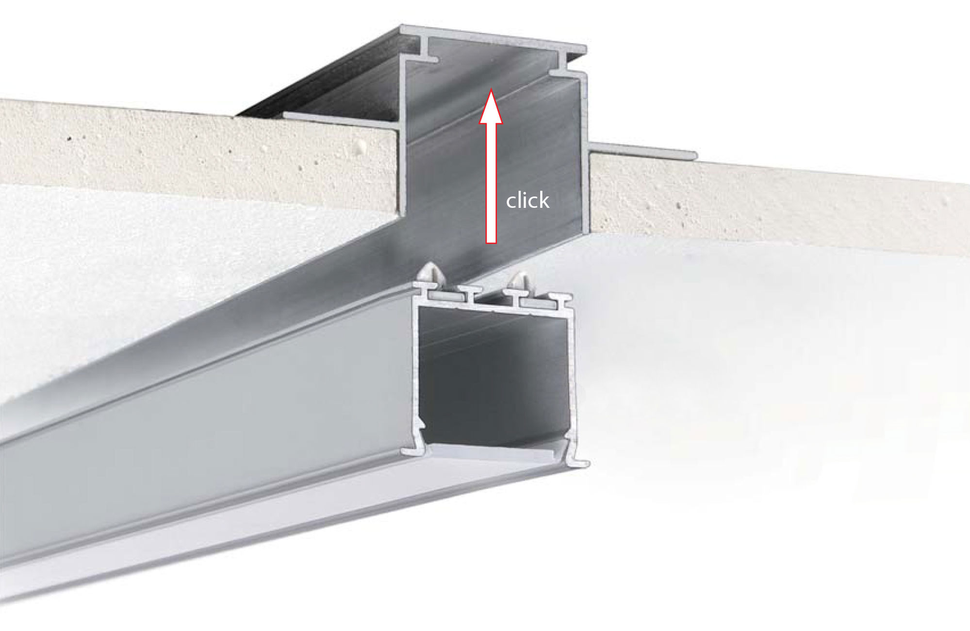 Lokom Recessed Extrusion Profile Aluminium 2000mm | Mr Resistor Lighting