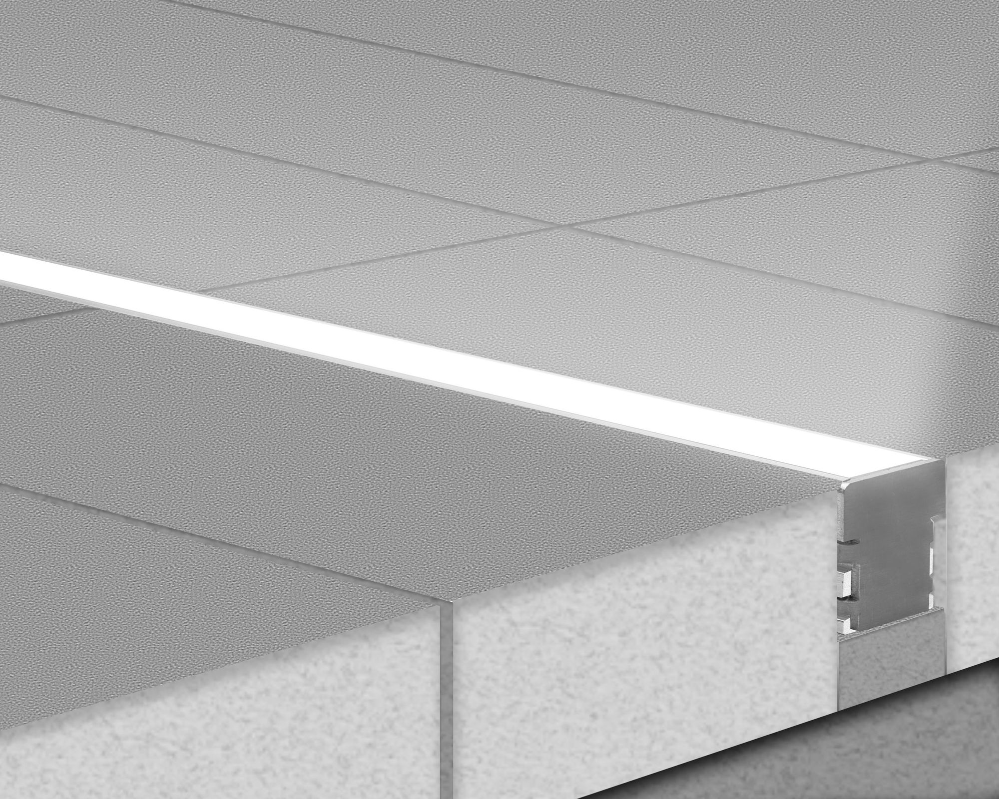 Line Recessed Extrusion Profile 2070mm Aluminium | Mr Resistor Lighting