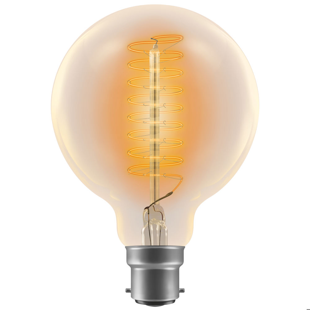 Antique Carbon Filament Lamp Globe Spiral G95 95mm BC / B22 60W | Mr ...