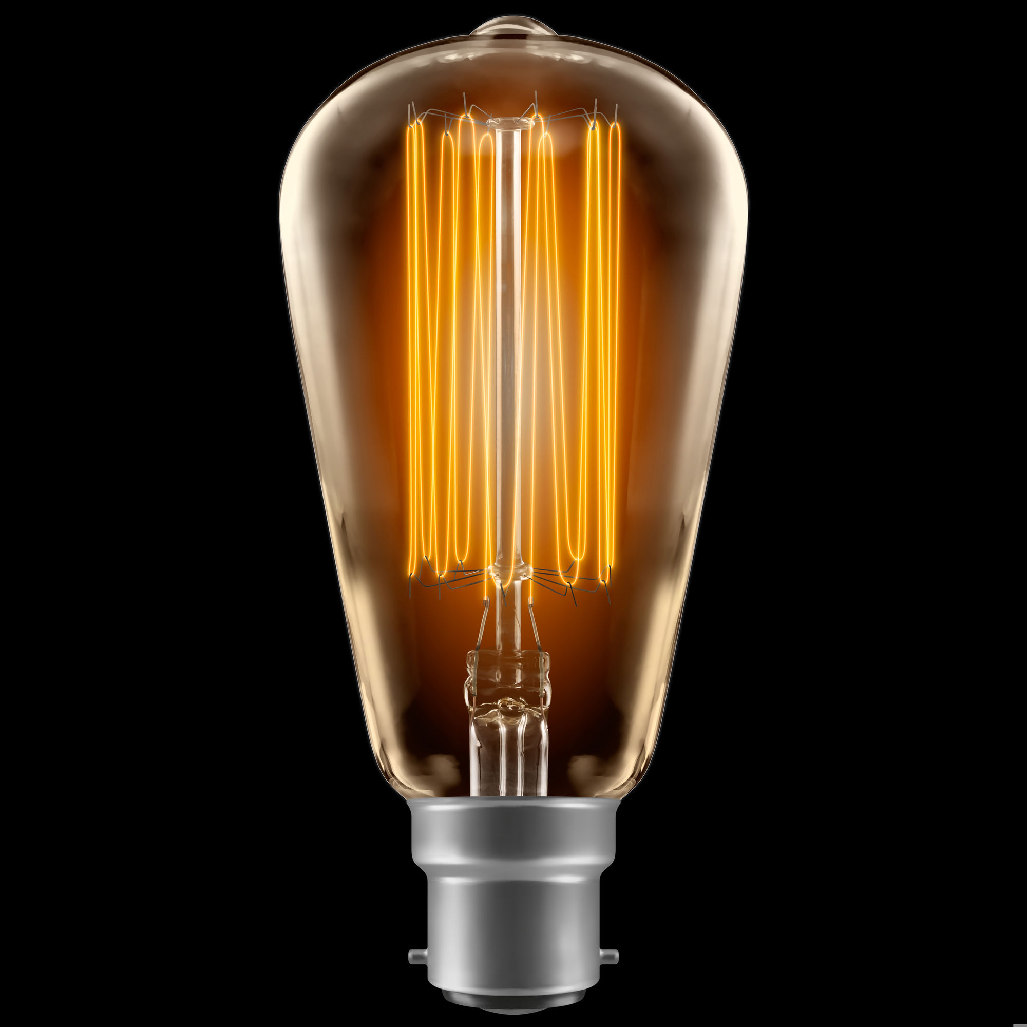 Antique Carbon Filament Lamp Squirrel Cage ST64 64mm BC / B22 40W | Mr ...