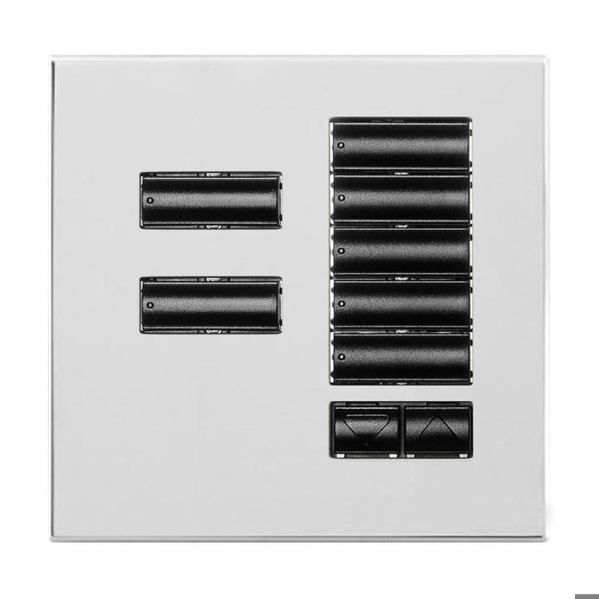 Lutron European Wall Switch Satin Chrome 7 Button R/L | Mr Resistor ...