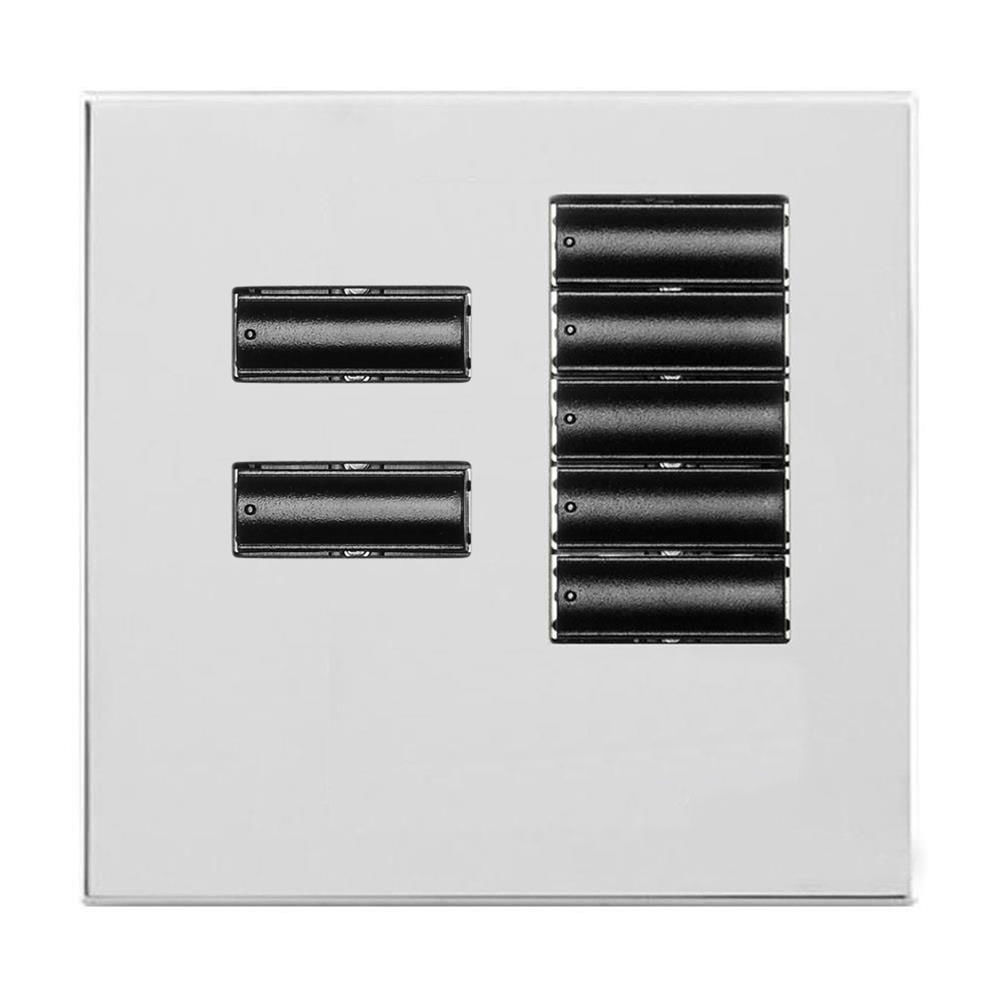 Lutron European QS Grafik Eye Wall Switch Plate Satin Chrome 7 Button ...