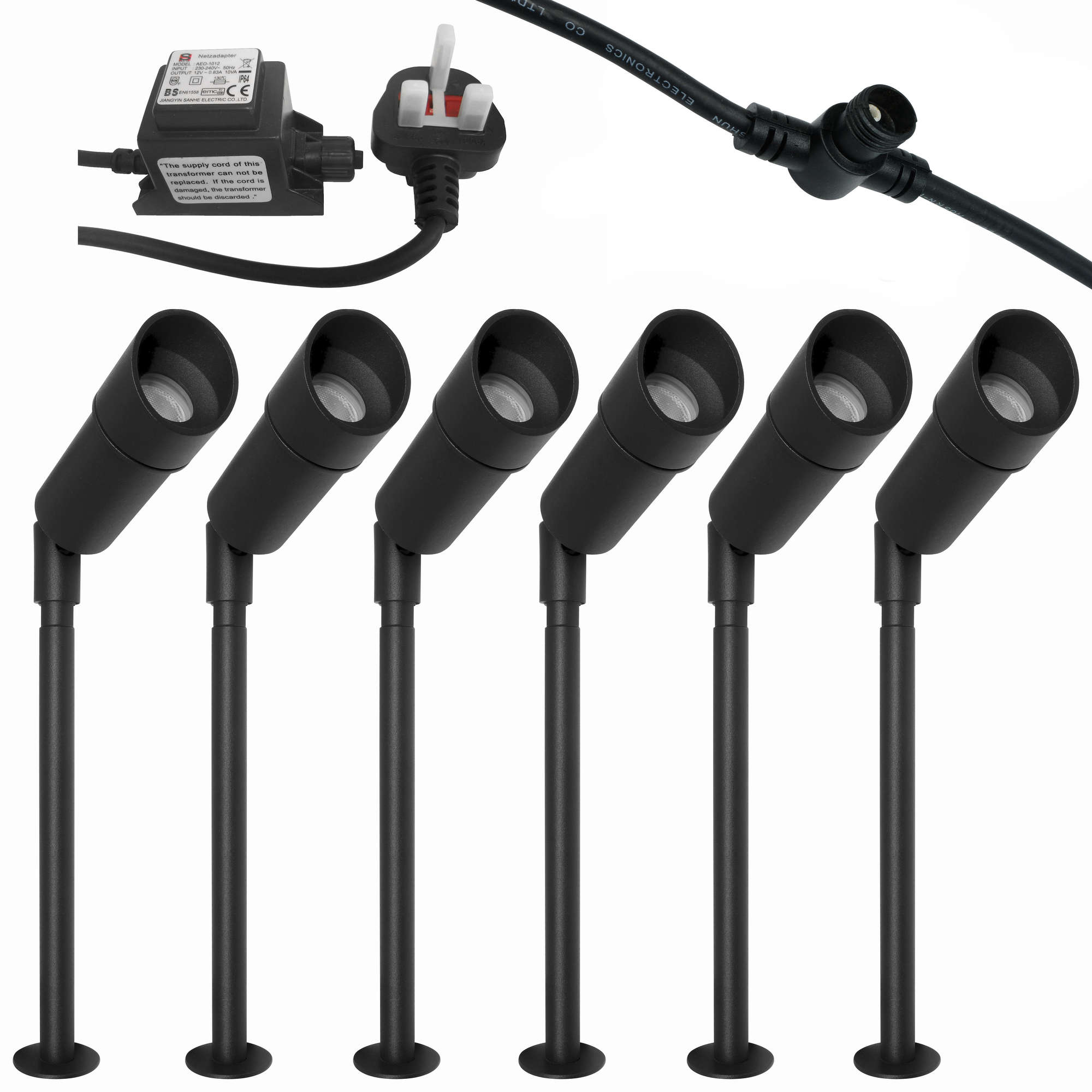 LED Hood Spike Kit Black 12V 6 x 1W 3000K Warm White | Mr Resistor Lighting