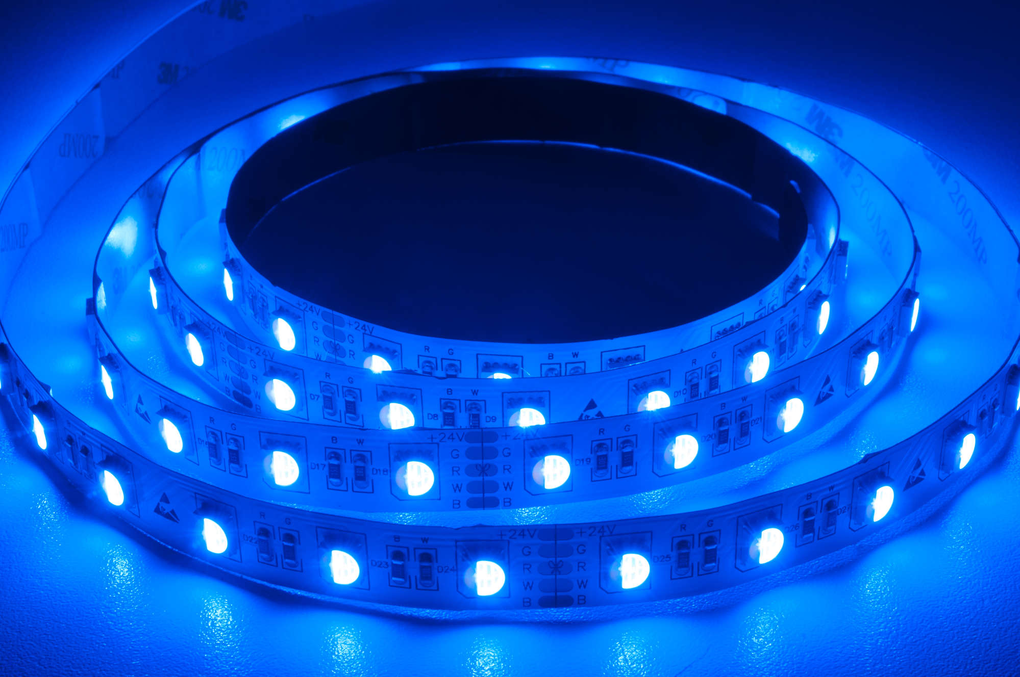 LED Tape RGB + Warm White 5m (60xSMD 5050 LEDs/m) 24V 96W (1m=19.2W ...