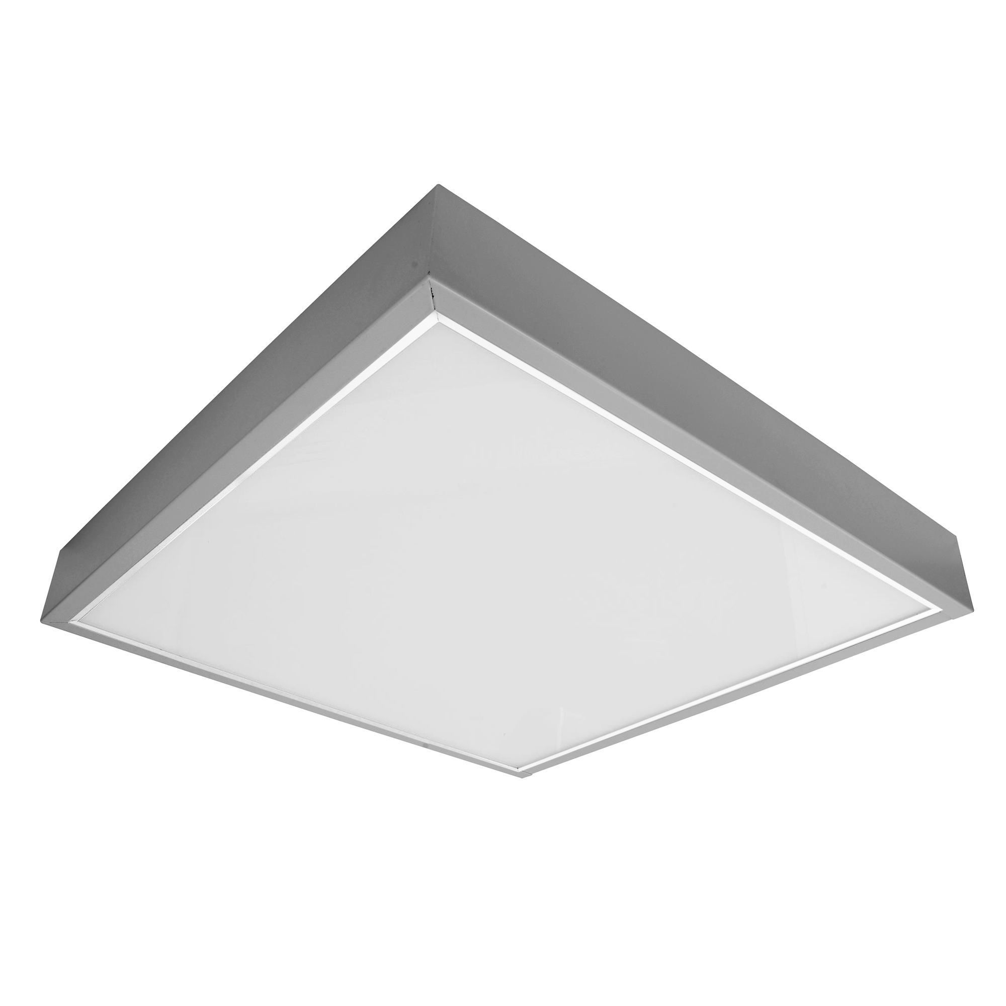 LED Panel 24V 600 x 600 mm Surface Silver Box Kit 4000K Cool White 40W ...