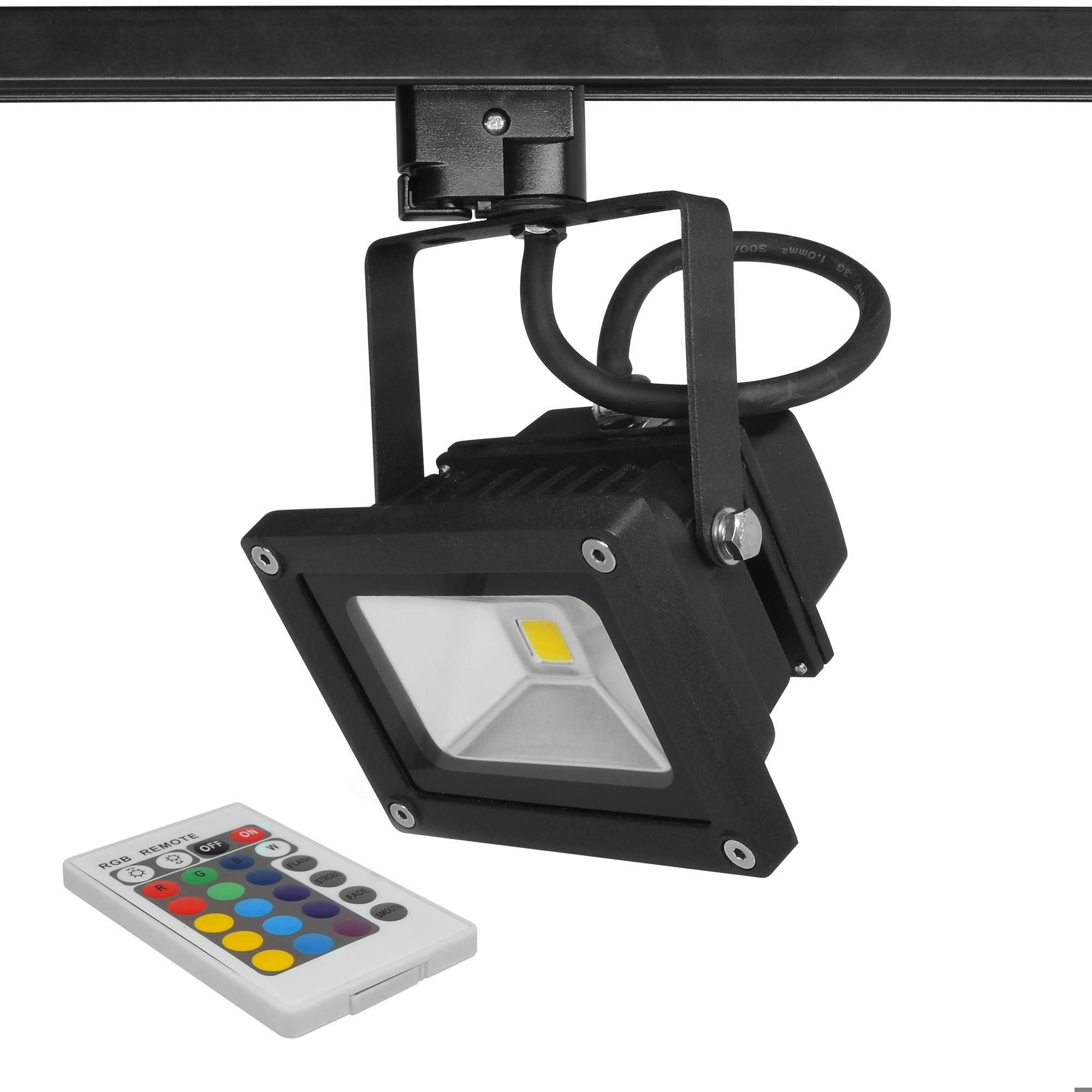 Black LED Single Circuit Track Floodlight 240V 10W (=100W) RGB | Mr ...