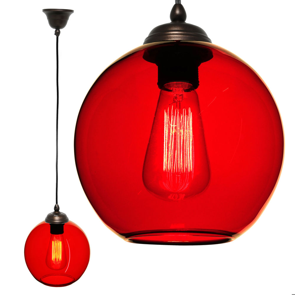 Modica Glass Pendant 60W Rouge Red / Antique Bronze | Mr Resistor Lighting