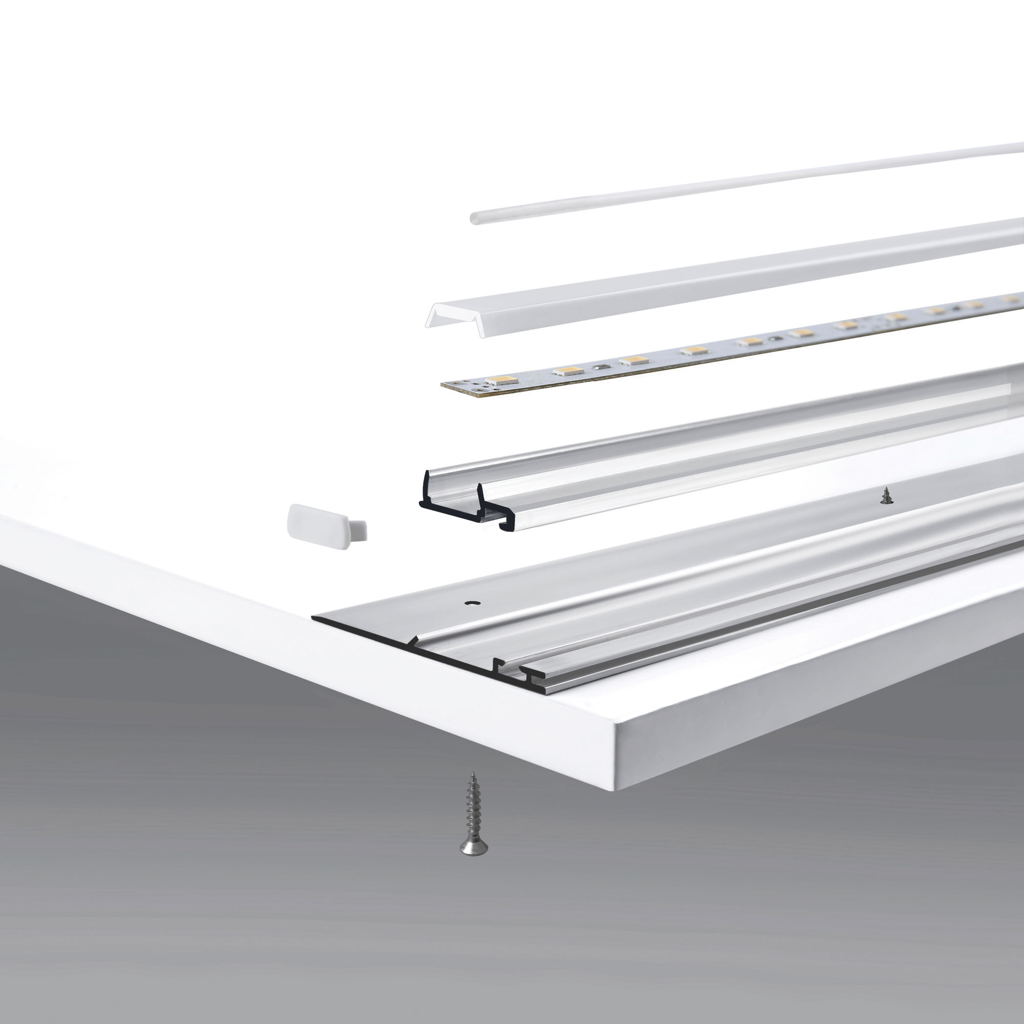 NISA-PLA Shadow Gap Extrusion Profile Aluminium 2m | Mr Resistor Lighting