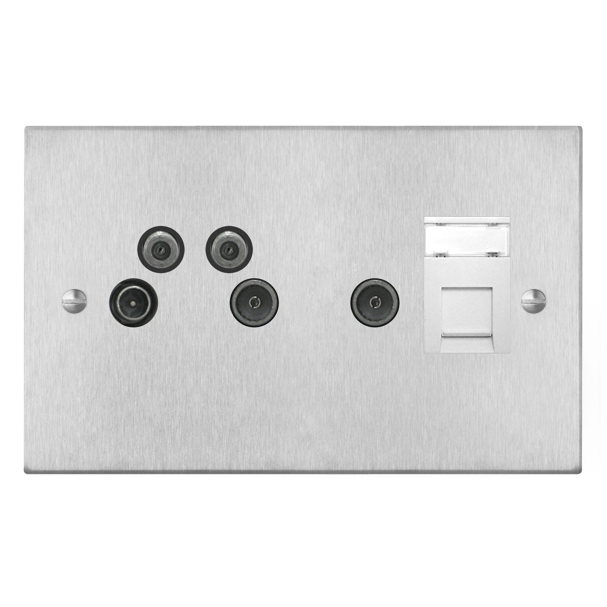 Horizon Square TV Socket 2 gang TV, FM, radio, satellite x2 and ...
