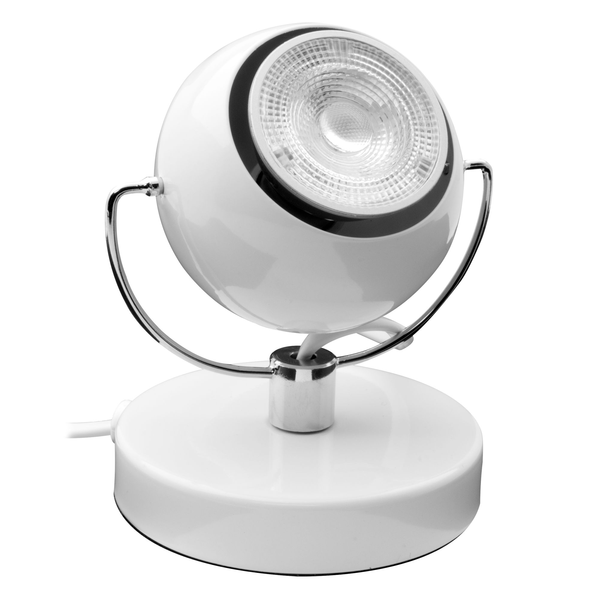 Retro Eyeball Table/Floor Light White 35W | Mr Resistor Lighting