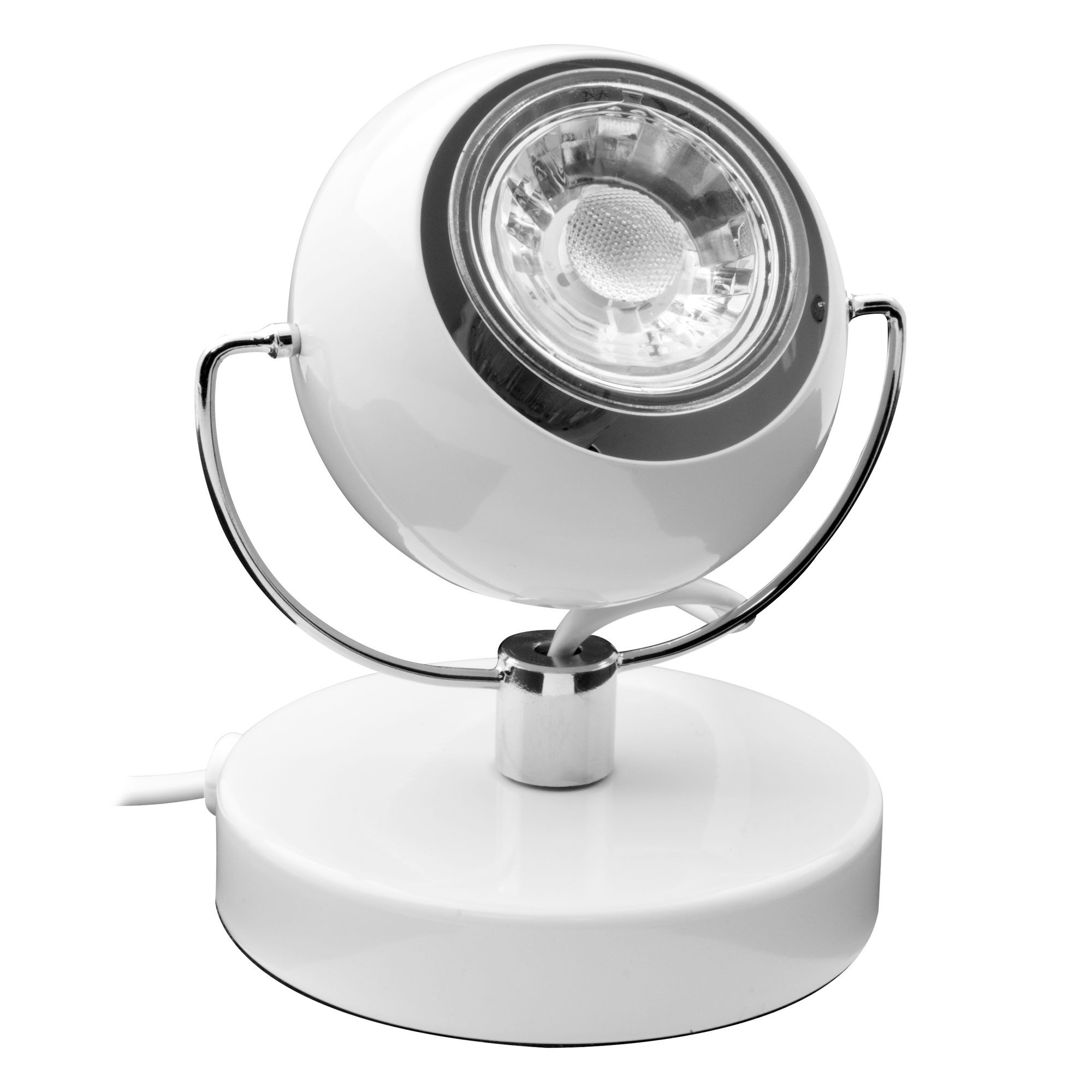 Retro Eyeball Table/Floor Light White 35W | Mr Resistor Lighting