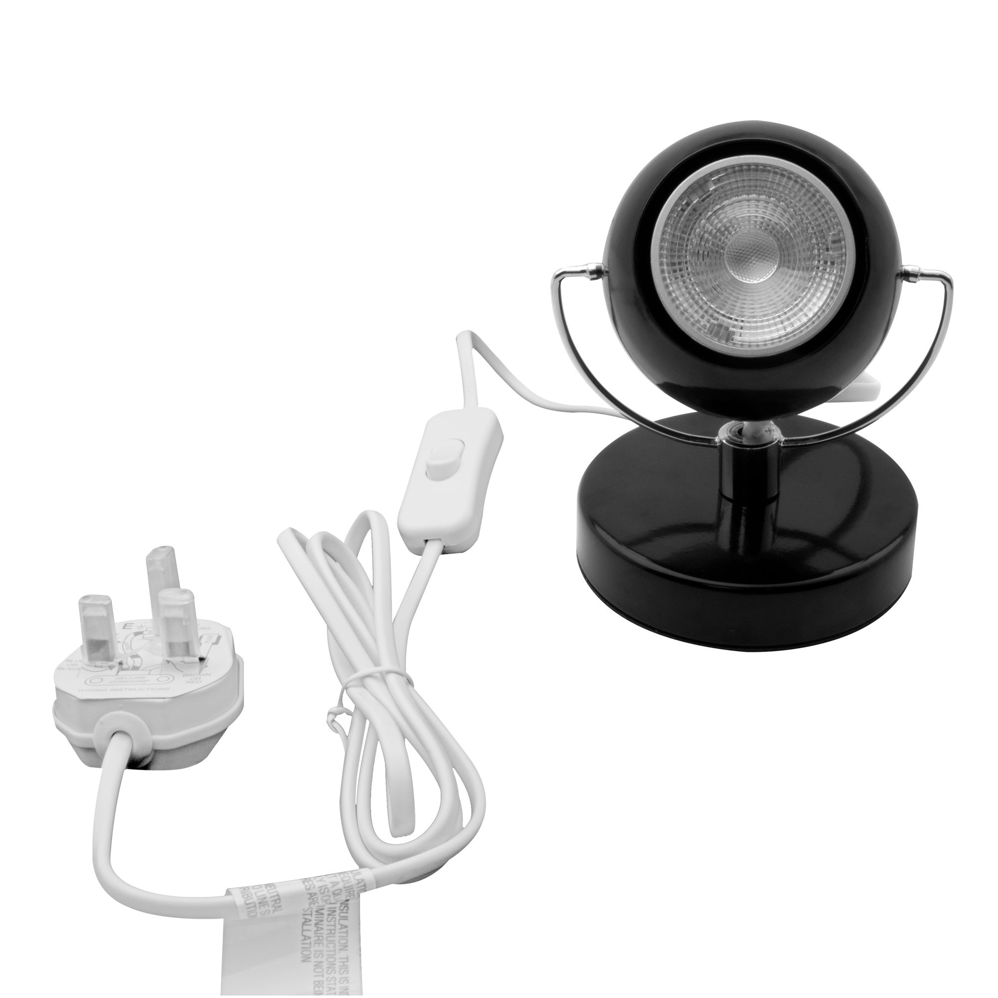 Retro Eyeball Table/Floor Light Black 35W | Mr Resistor Lighting