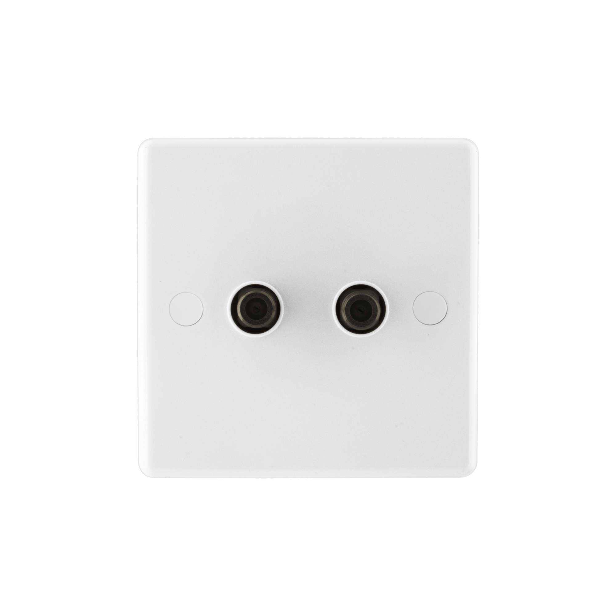 Communications Socket 2 gang satellite White | Mr Resistor Lighting