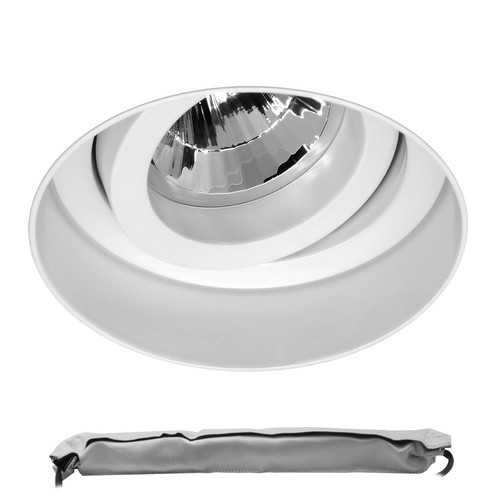 Trimless Round Adjustable Downlight GU10 240V RAL 9010 Pure White 50W ...