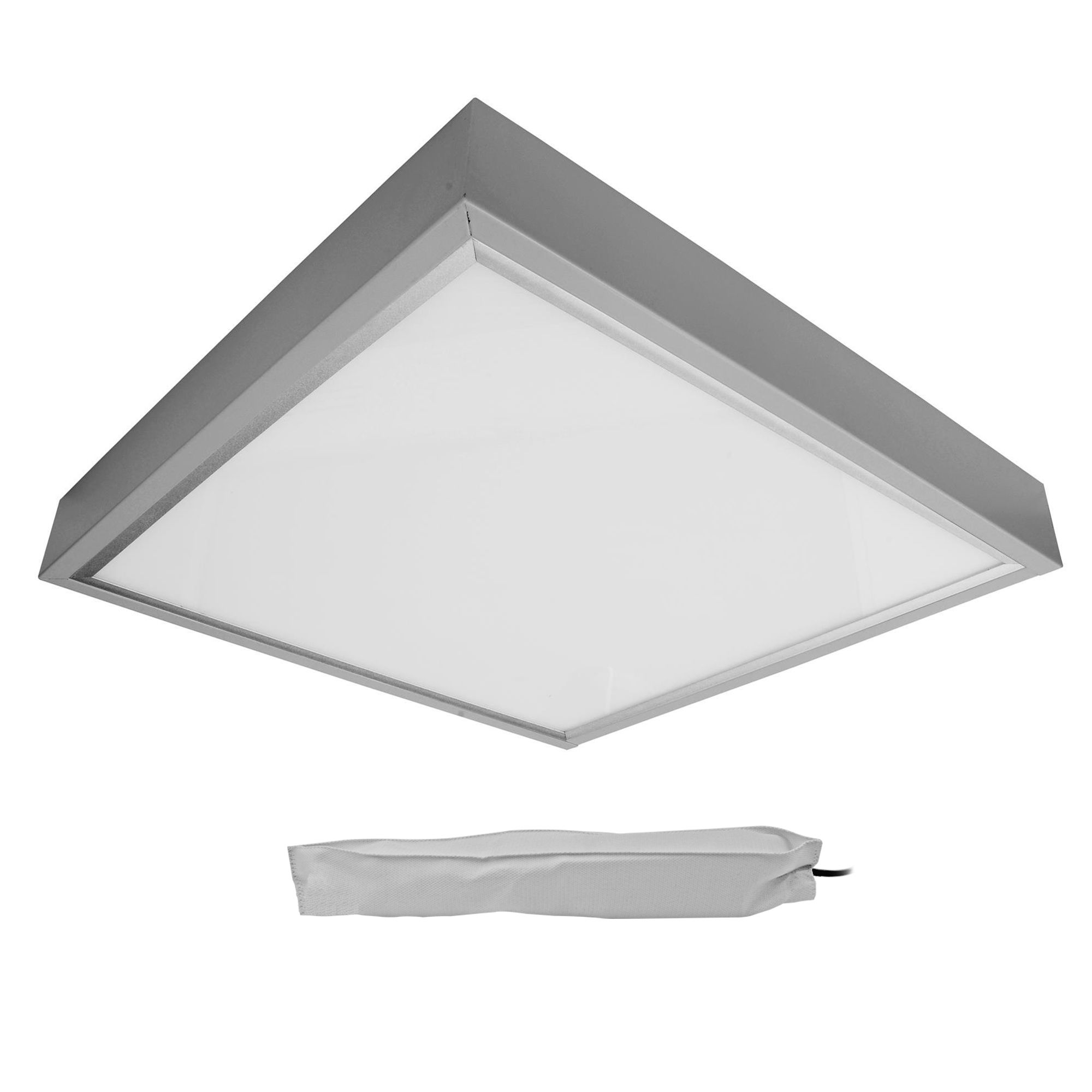 LED Panel Silver Surface Box Emergency Kit 24V 600 x 600mm 4000K Cool ...