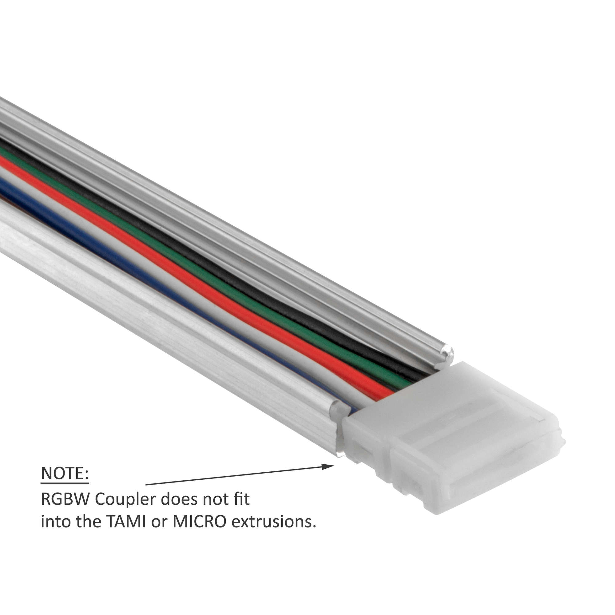 LED RGBW Tape Coupler / Power Cord RGB White 200mm | Mr Resistor Lighting