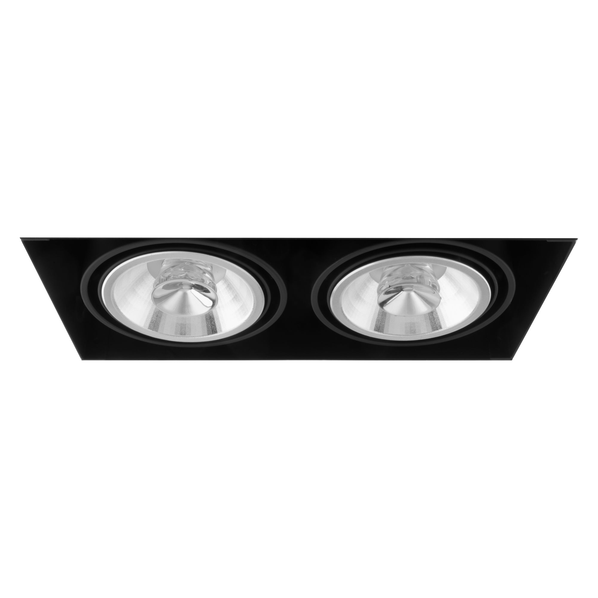 Grid Trimless Double LED GU10 / AR70 240V 2 x 50W Black | Mr Resistor ...