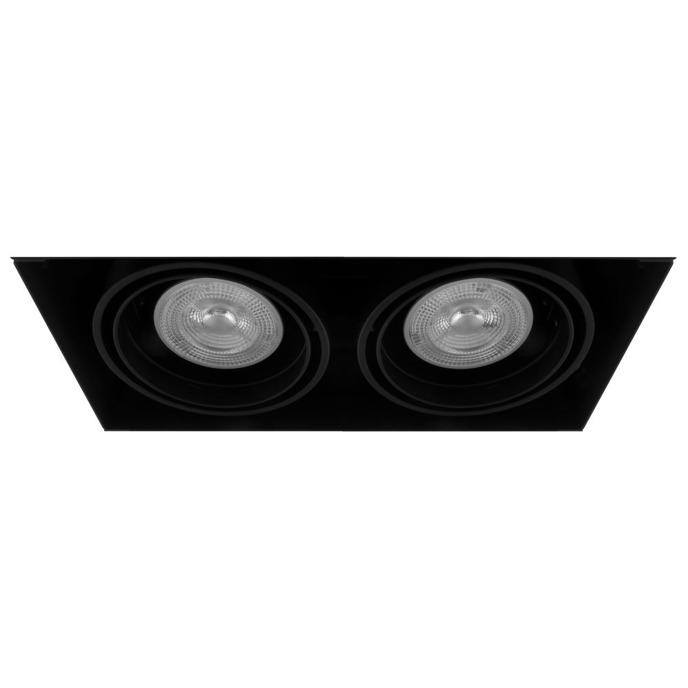 Grid Trimless Double LED GU10 / AR70 Downlight 240V 2 x 50W Black | Mr ...