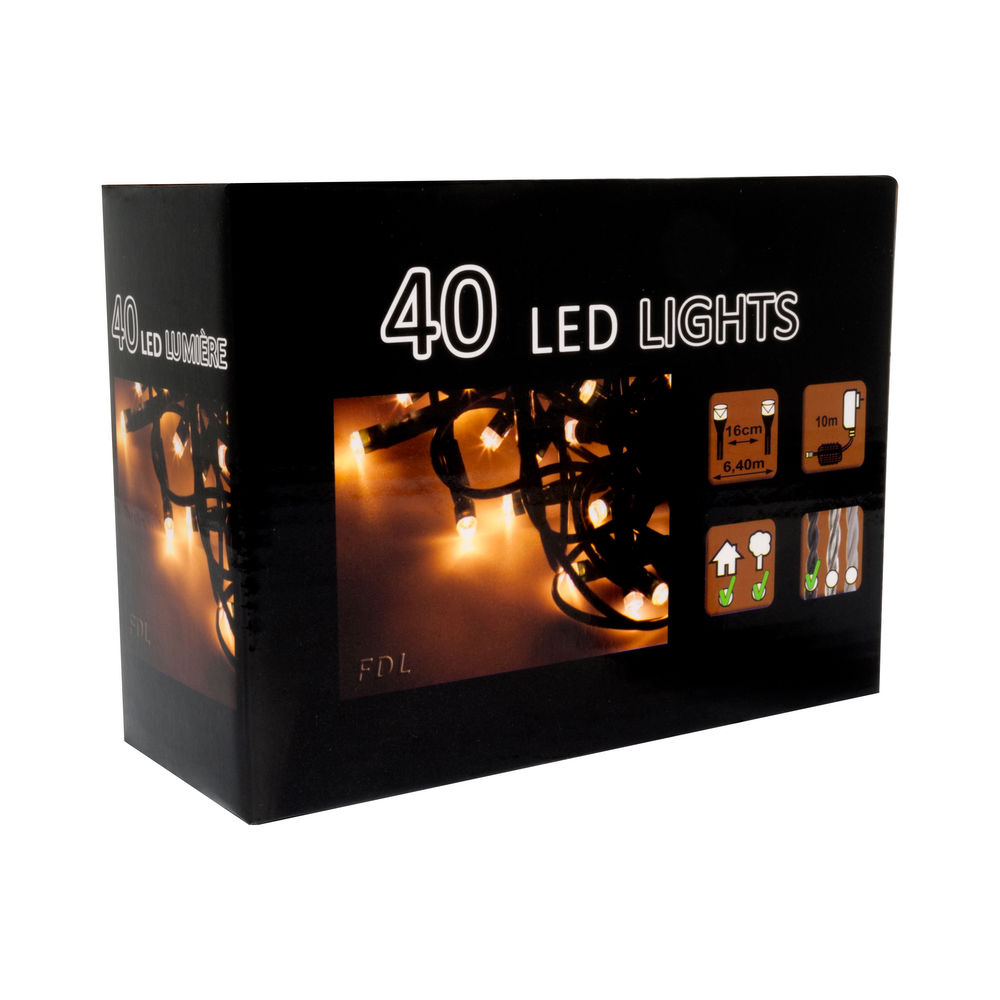LED Static String Fairy Lights 6m, 40 5mm Lights, Indoor/Outdoor, 24V ...