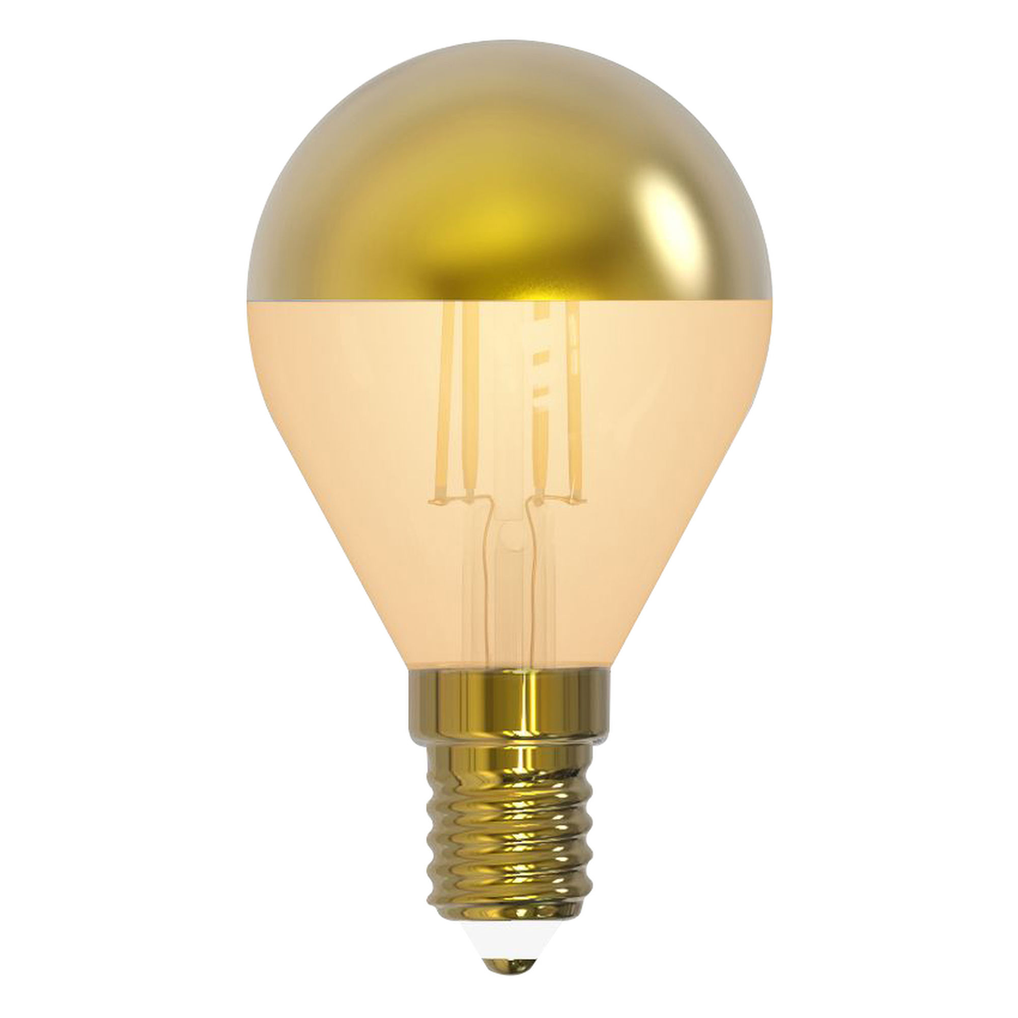 LED Golfball Filament Lamp Golden Cap SES/E14 350lm Dimmable 4W 2700K ...