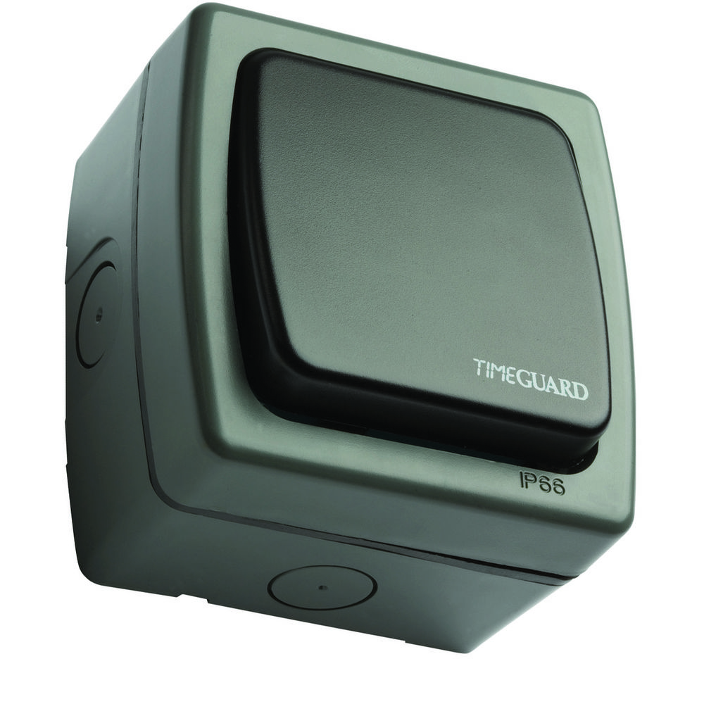 Wise Wireless Waterproof Single Gang 2-Way 3V Switch Battery (SP) Grey ...