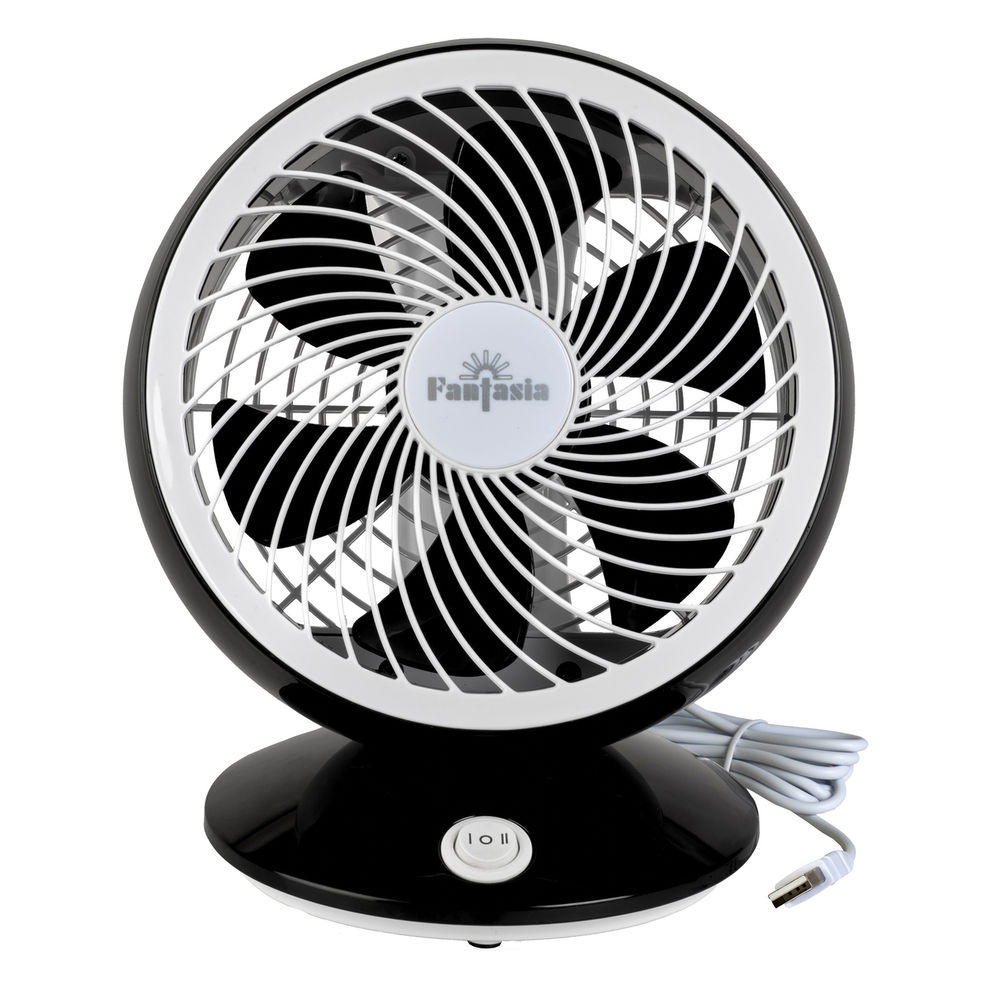 Tilting Head Cooling USB Desk Fan Black / White 6'' (16 cm) | Mr ...
