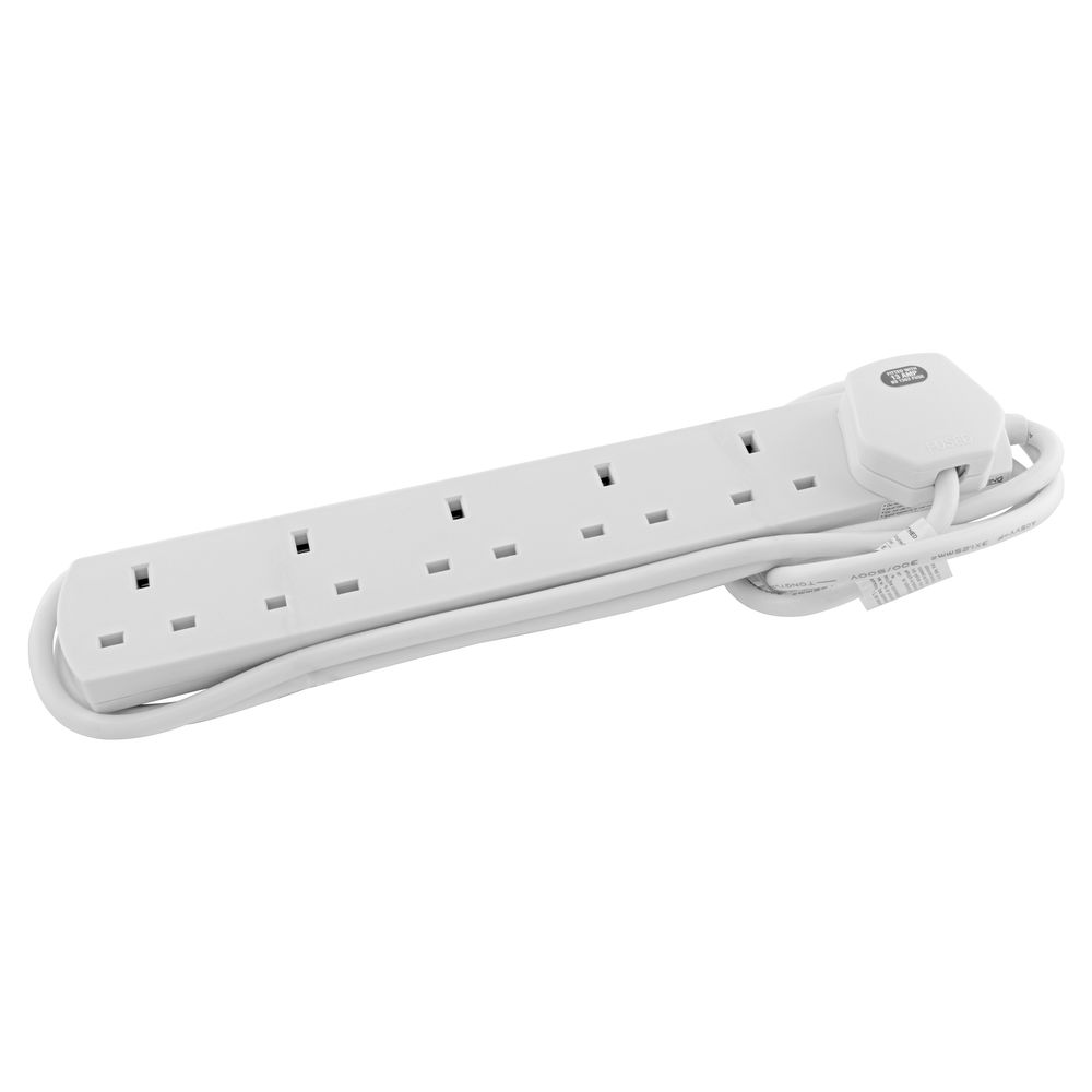 6 Way Plug Extension Lead 240V 2m 13A | Mr Resistor Lighting