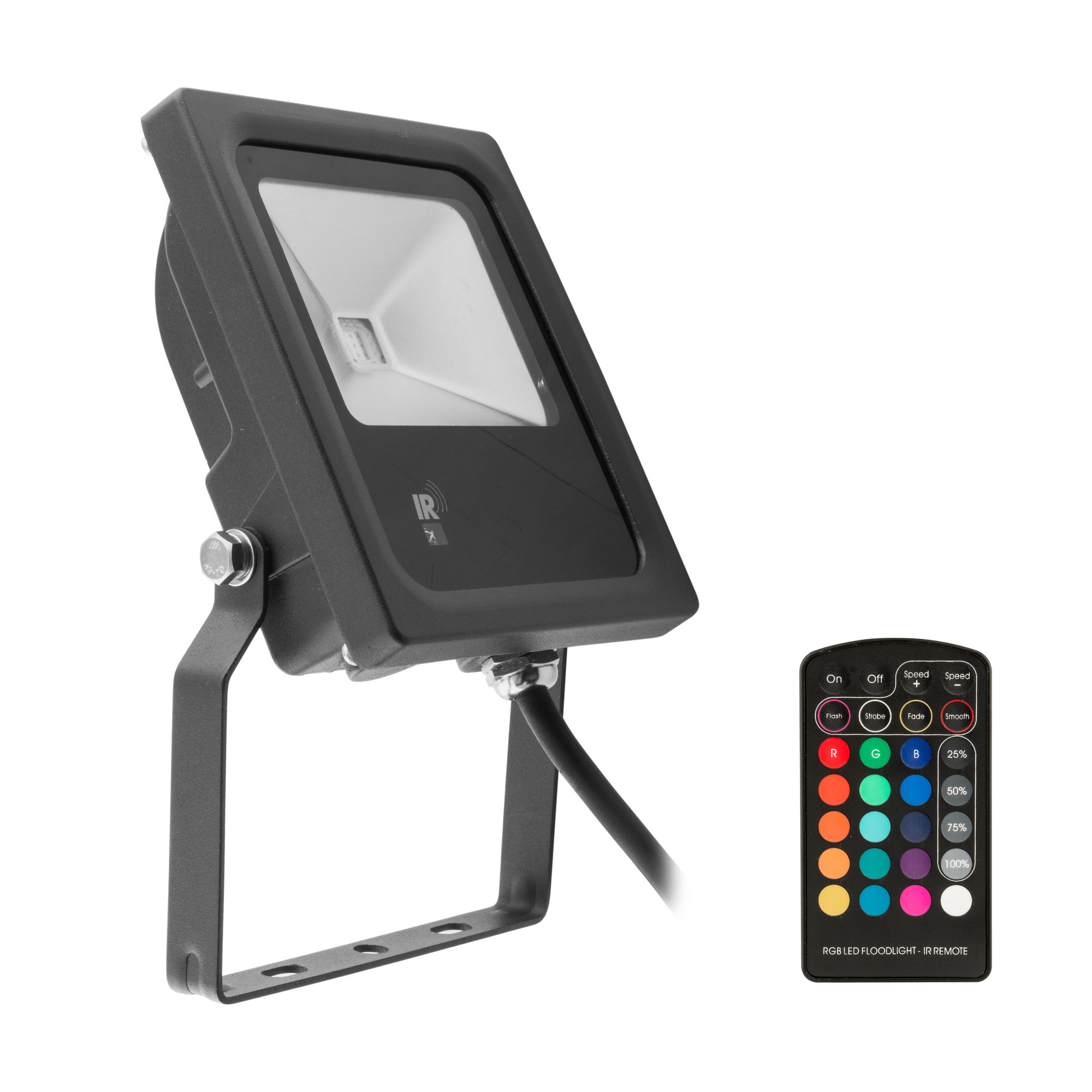 LED Black Floodlight 240V 10W (=100W) RGB | Mr Resistor Lighting