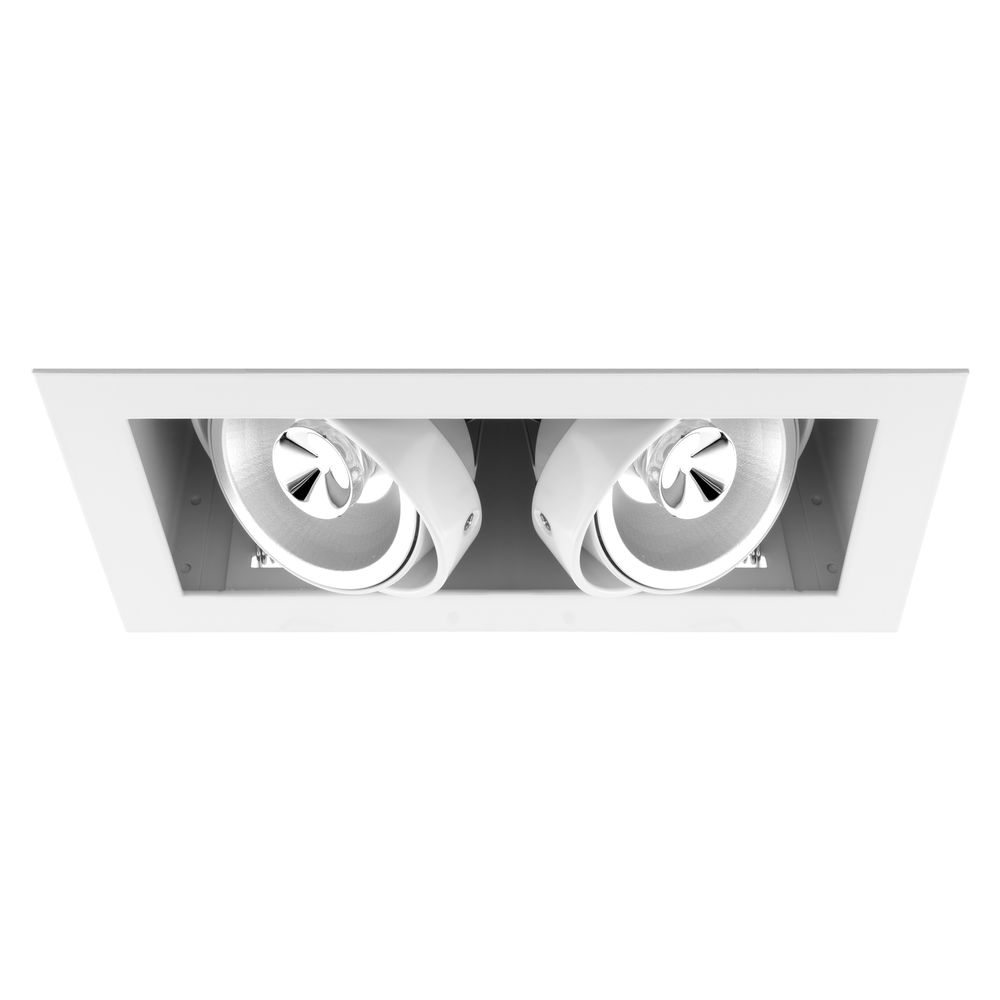 Grid Double Downlight GU10 / AR70 240V 2 x 50W White | Mr Resistor Lighting