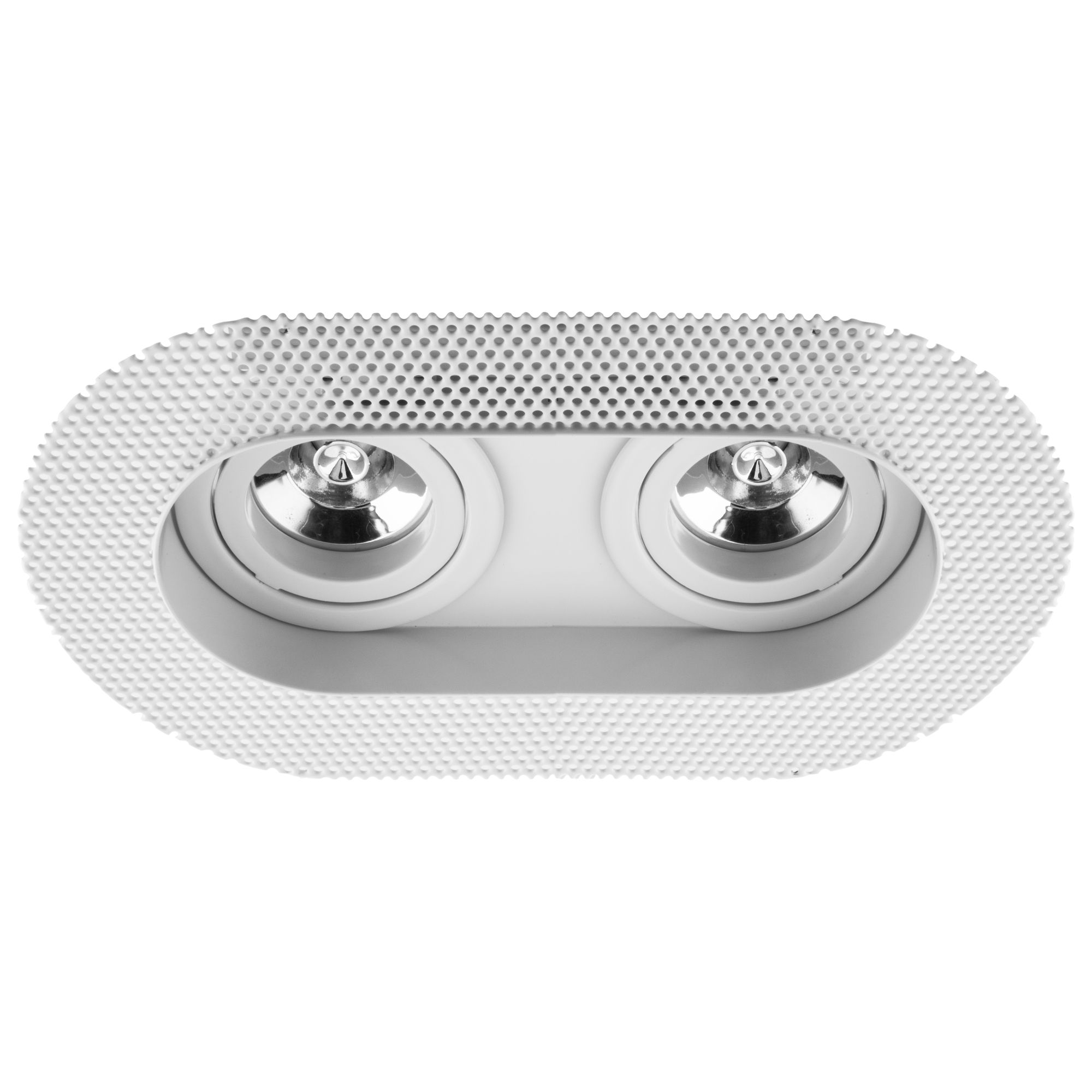 Trimless Double Round Adjustable Downlight GU10 240V White 2 x 50W | Mr ...