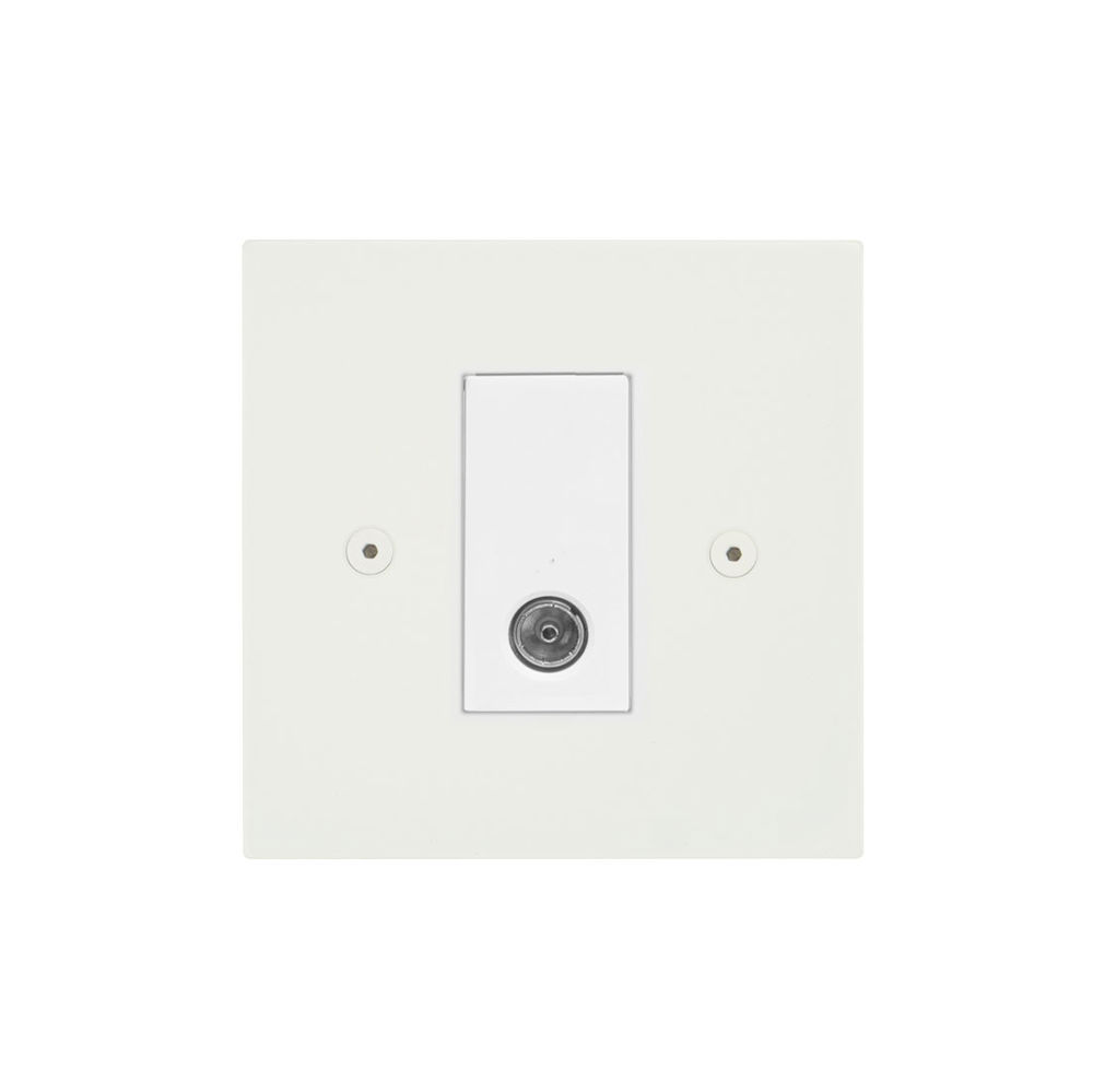 Horizon Square TV Socket 1 gang television co-axial non-isolated Primed ...